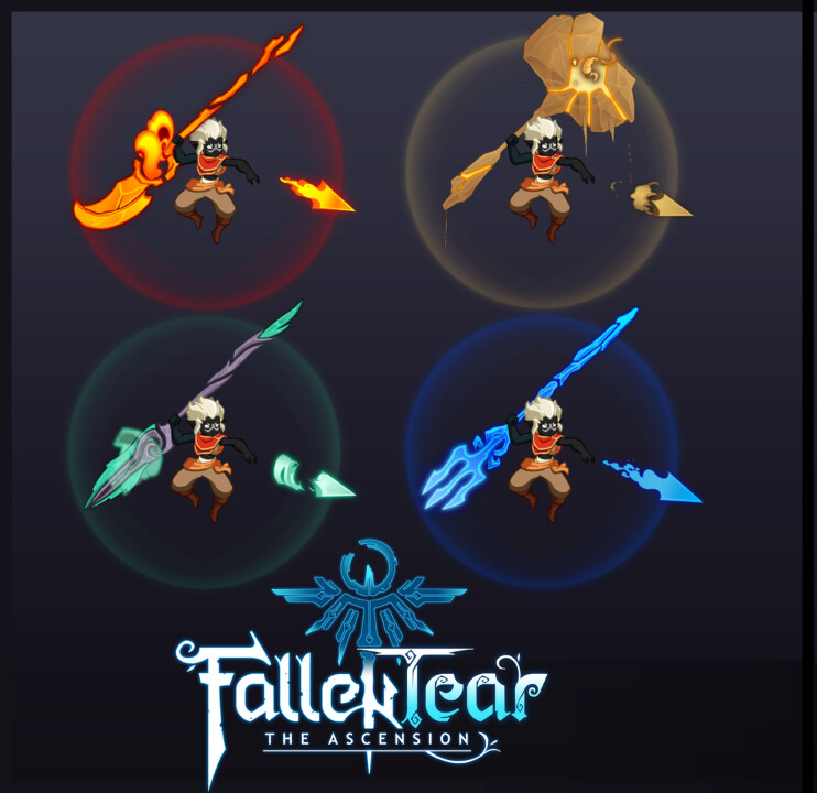 ArtStation - Throw effect of elemental weapons created for the game: Fallentear the ascension