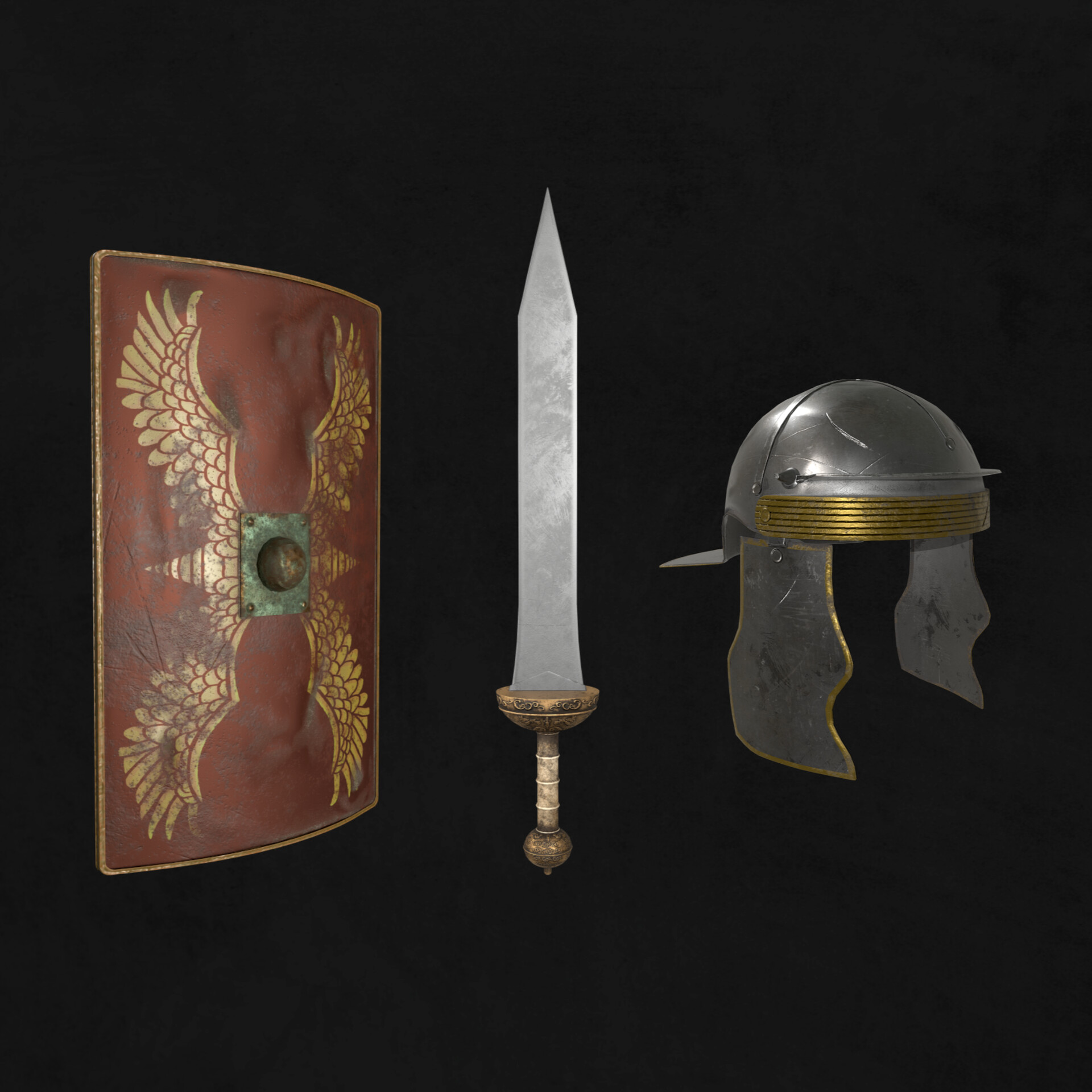 ArtStation - Gladius, Scutum and Galea