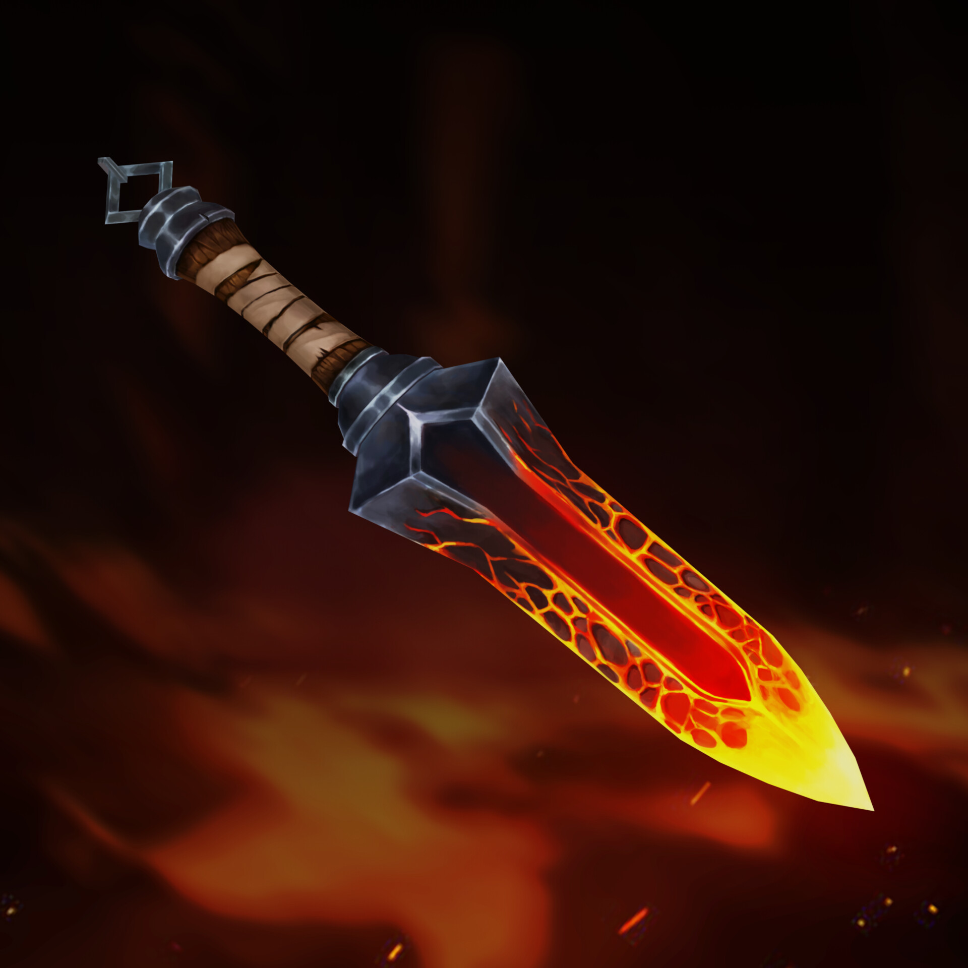 ArtStation - Handpainted Magma Short-Sword