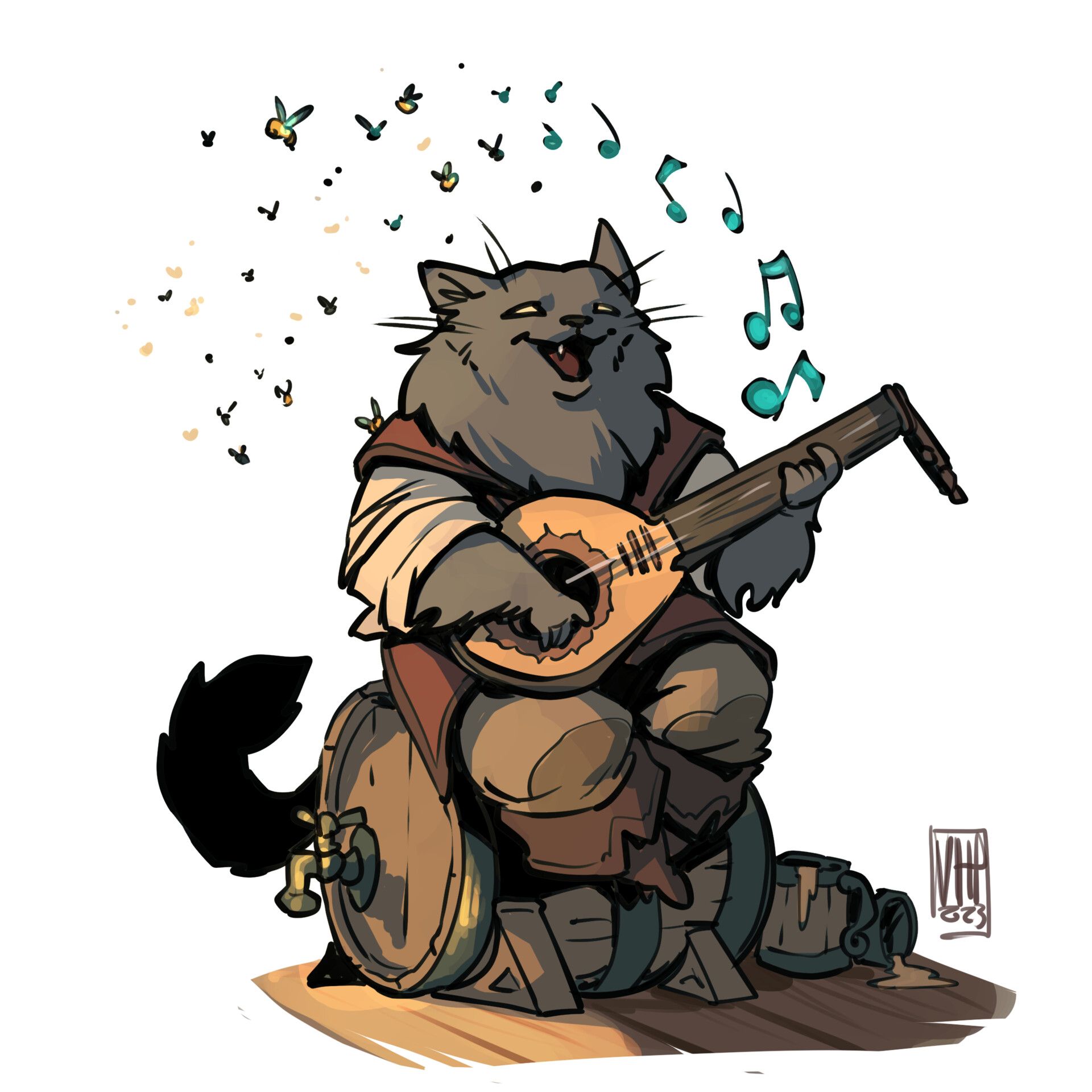 ArtStation - Bogart cat bard