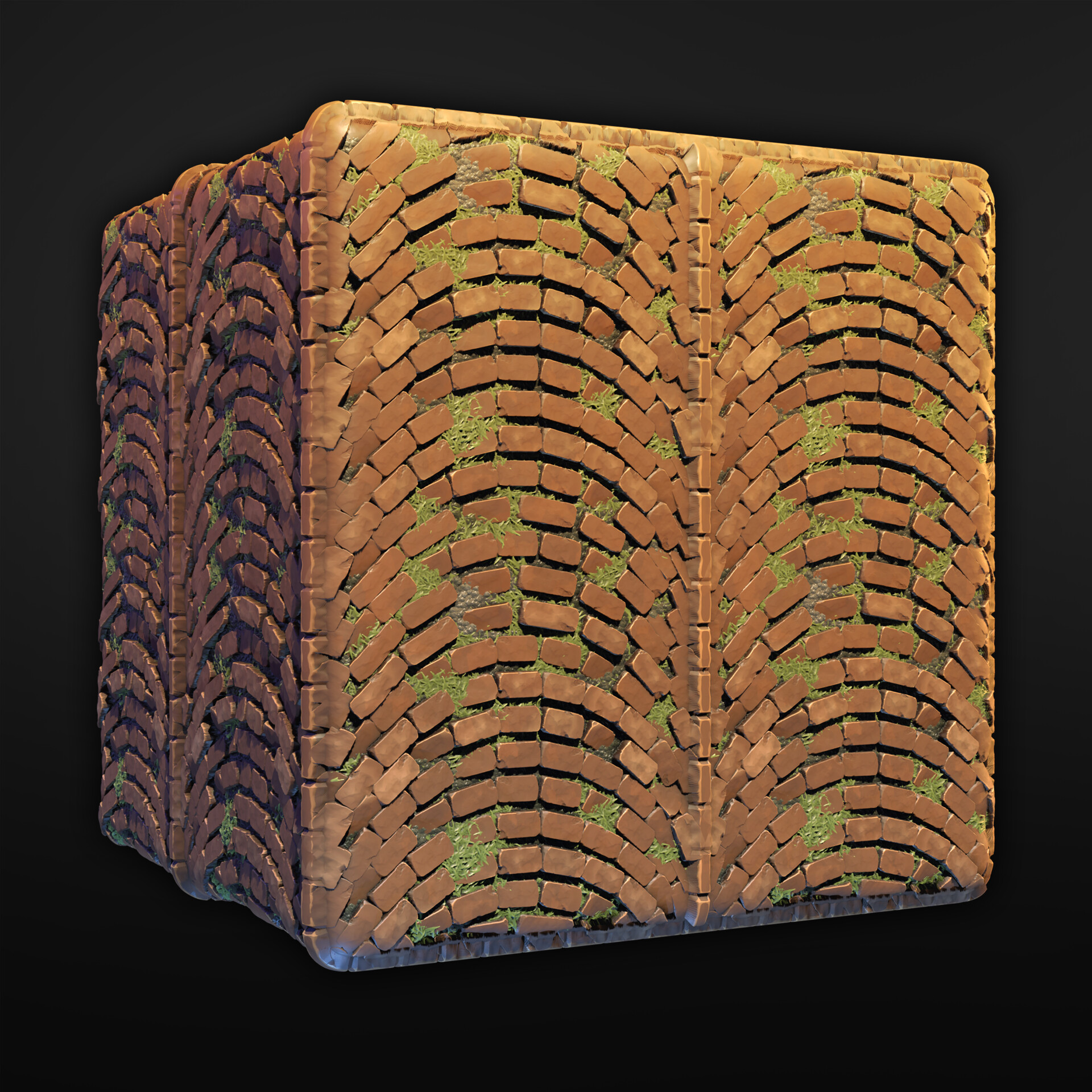 ArtStation - Mossy Arc Pavement - Small Breakdown