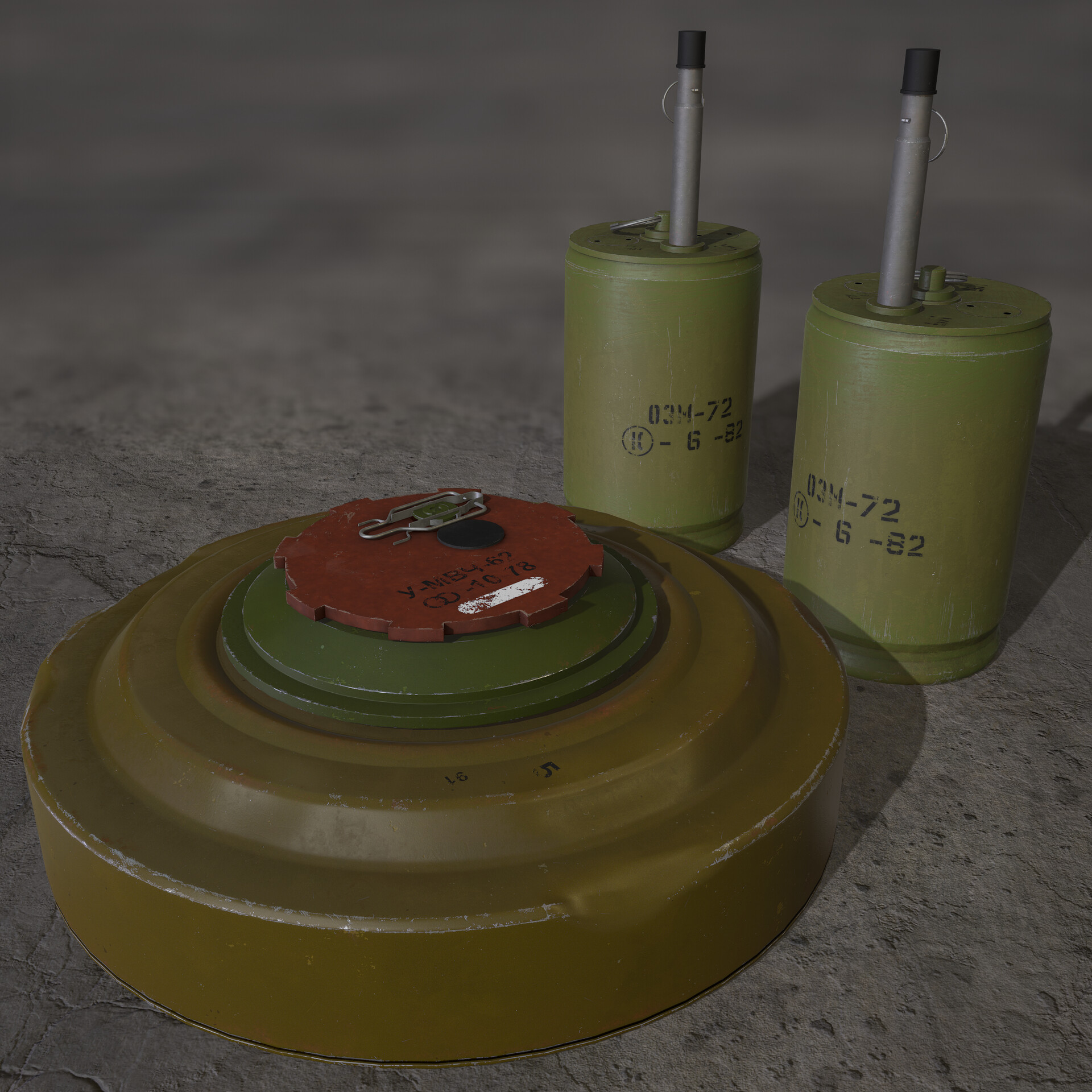 ArtStation - TM-62M and OZM-72 mines
