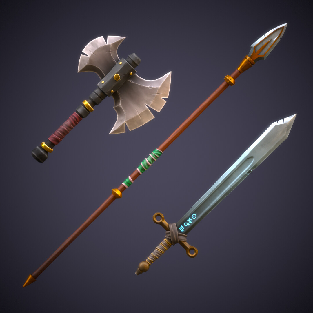 ArtStation - Stylized Medieval Weapons