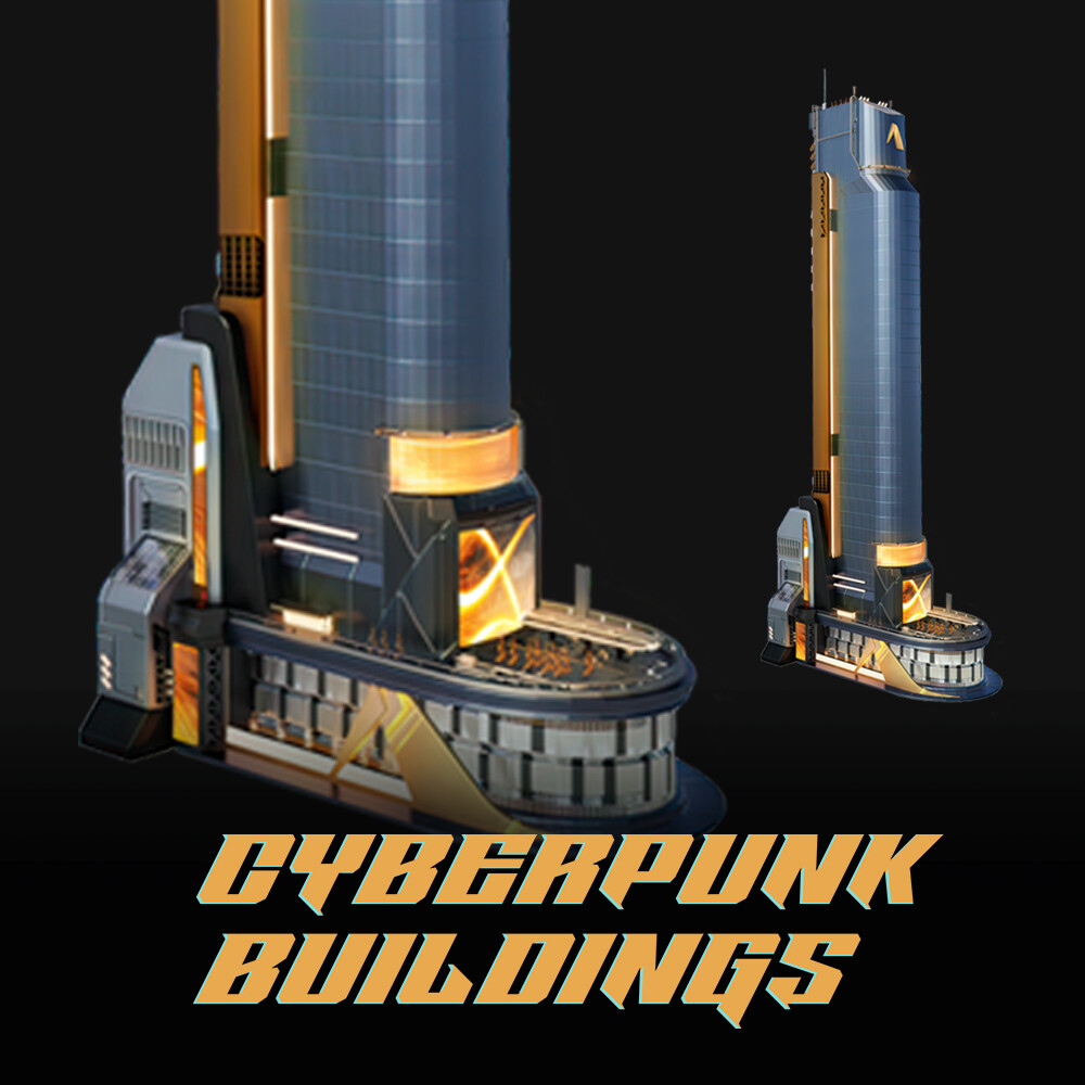 ArtStation - Cyberpunk Buildings - 04