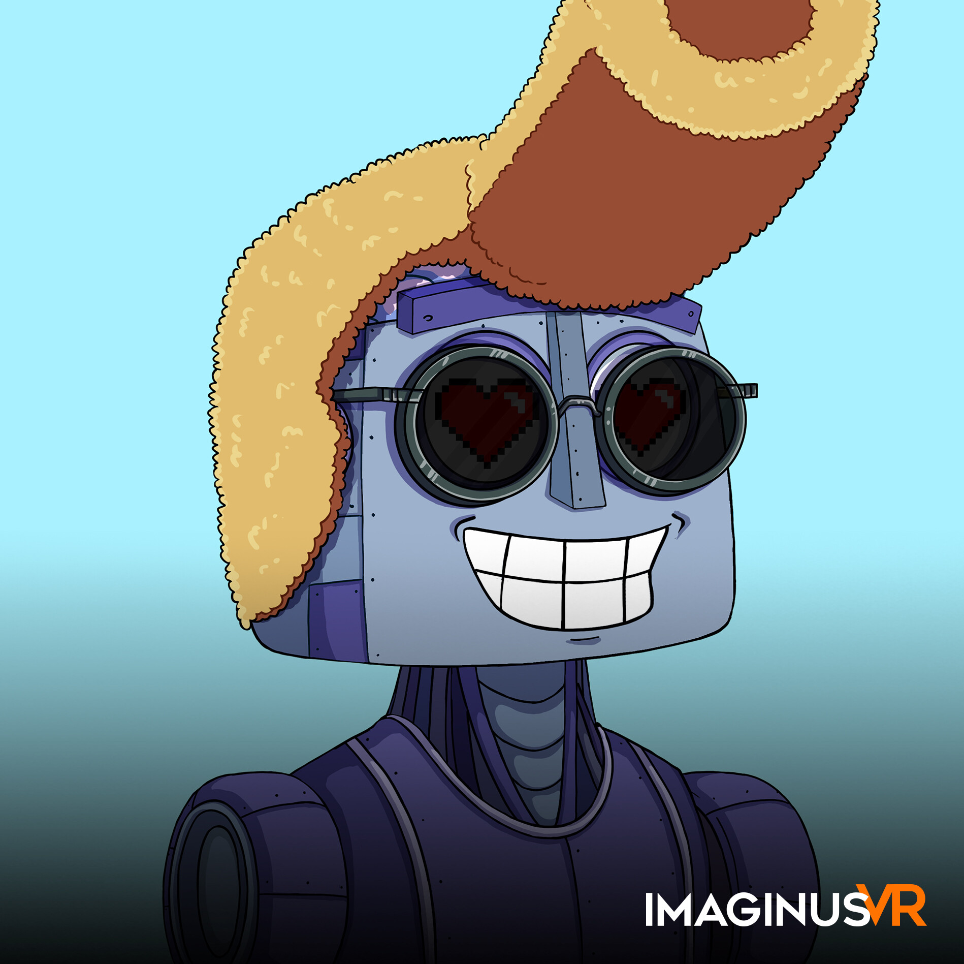 ArtStation - "Futuristic hair" robot for NFT project