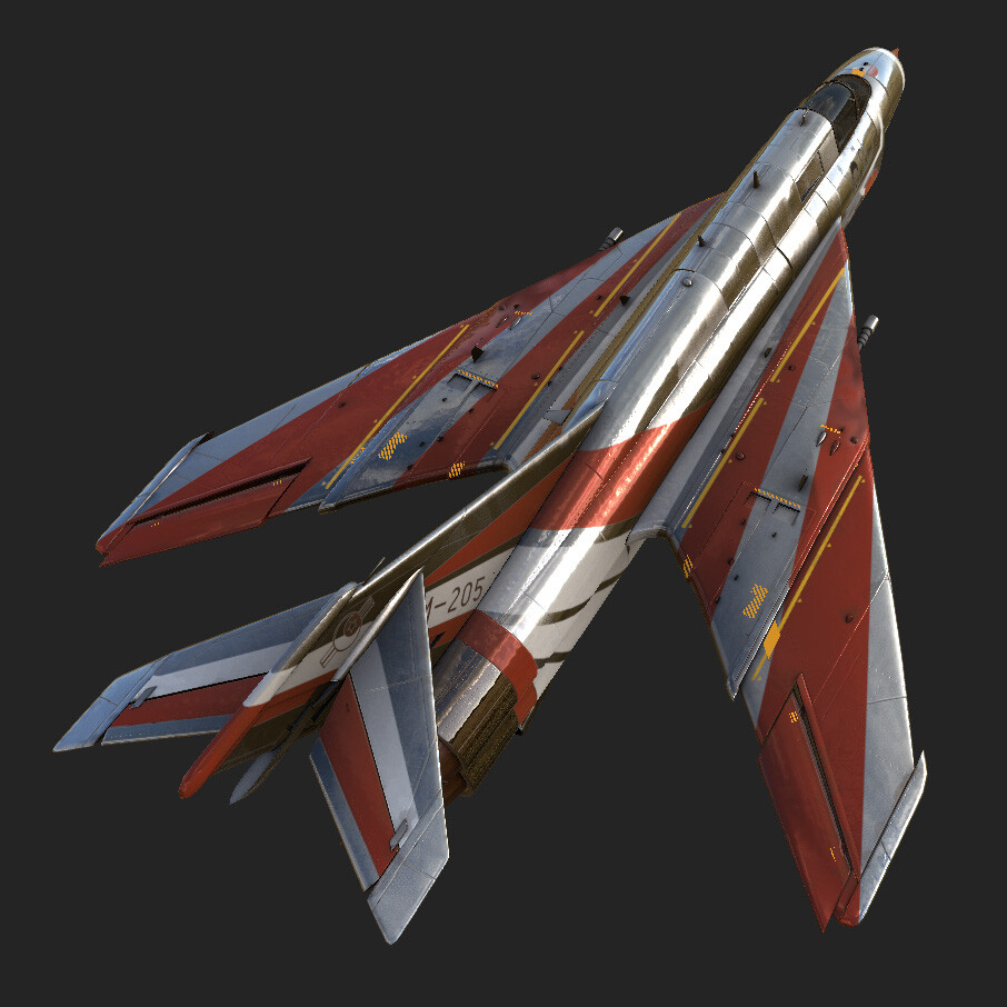 ArtStation - 1950's Fox Jet Fighter "Oh Boy!"