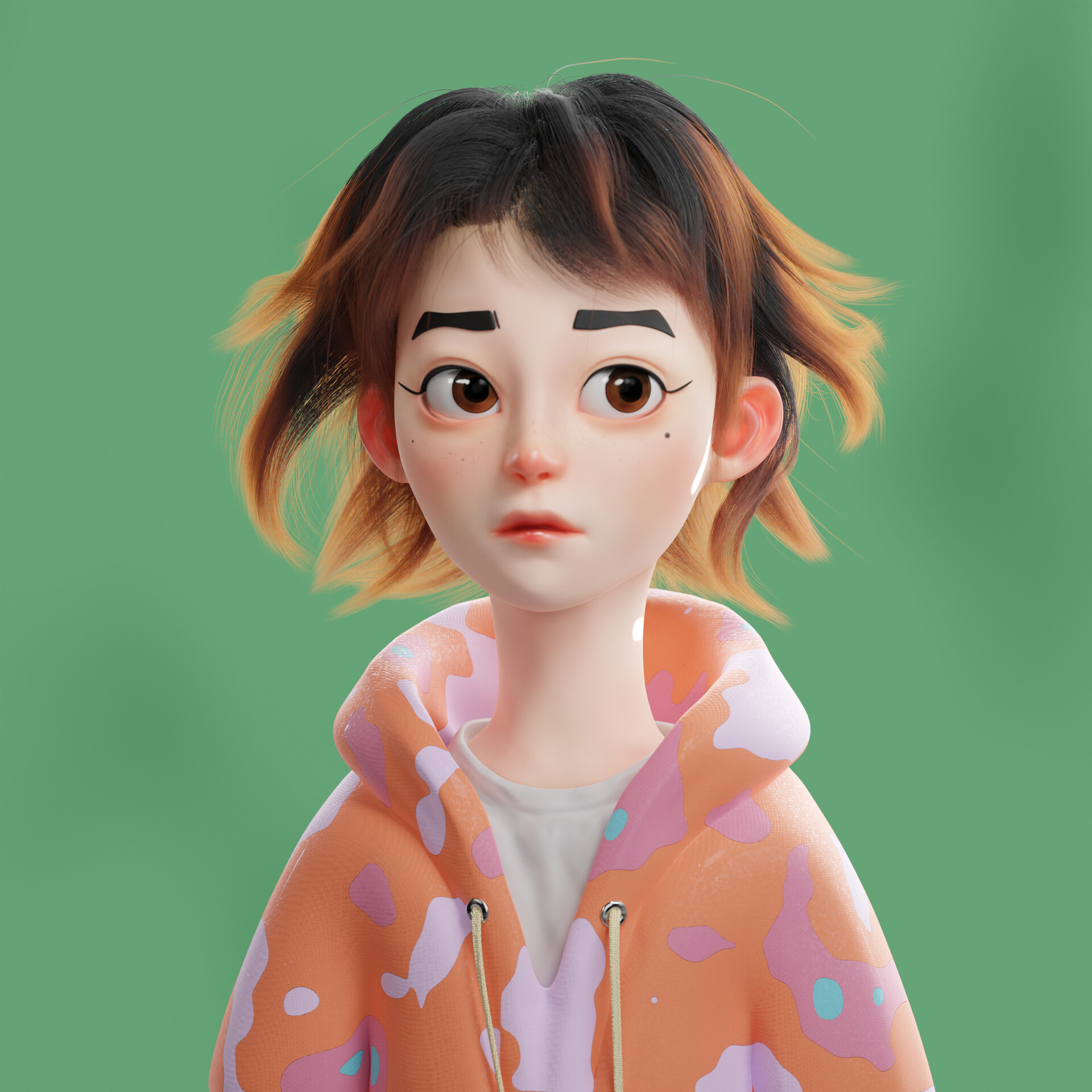 ArtStation - girl character modeling in Blender