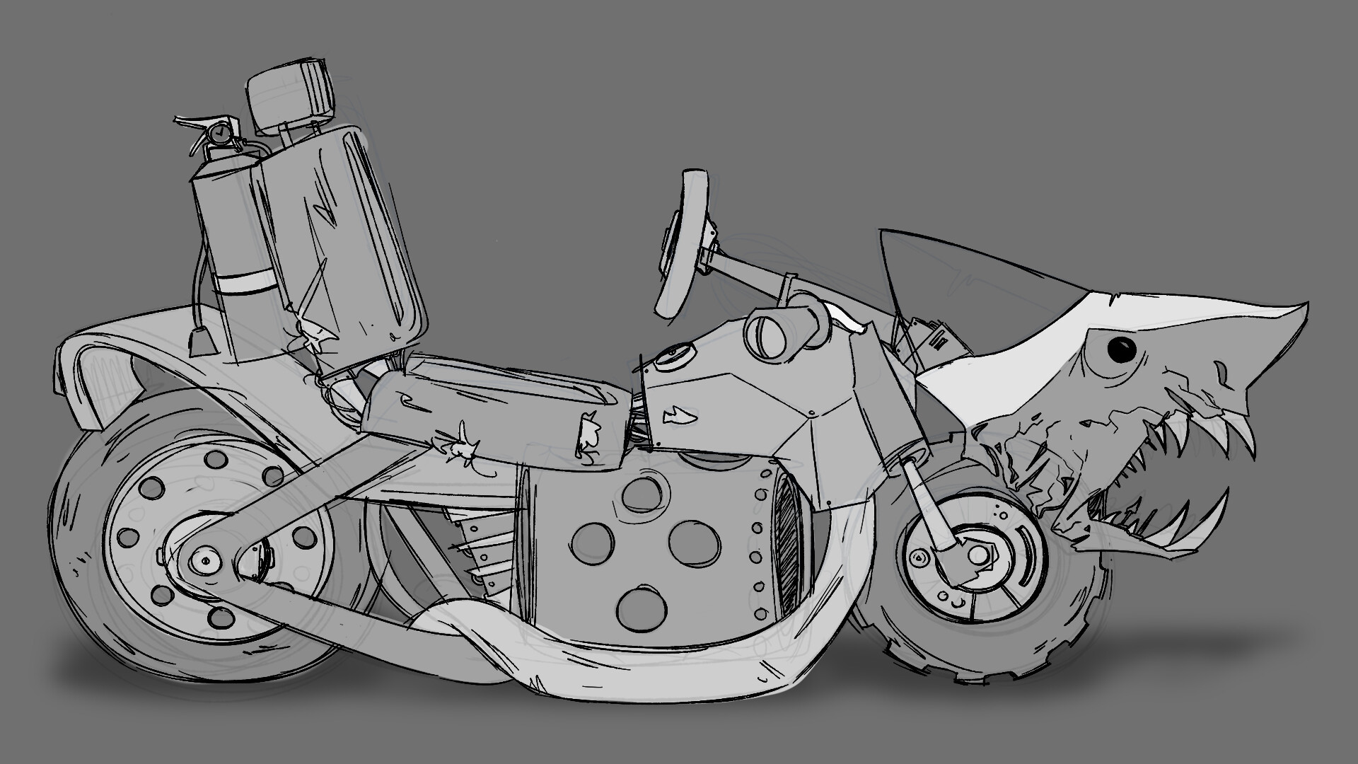 ArtStation - shark themed vehicle - concept WIP