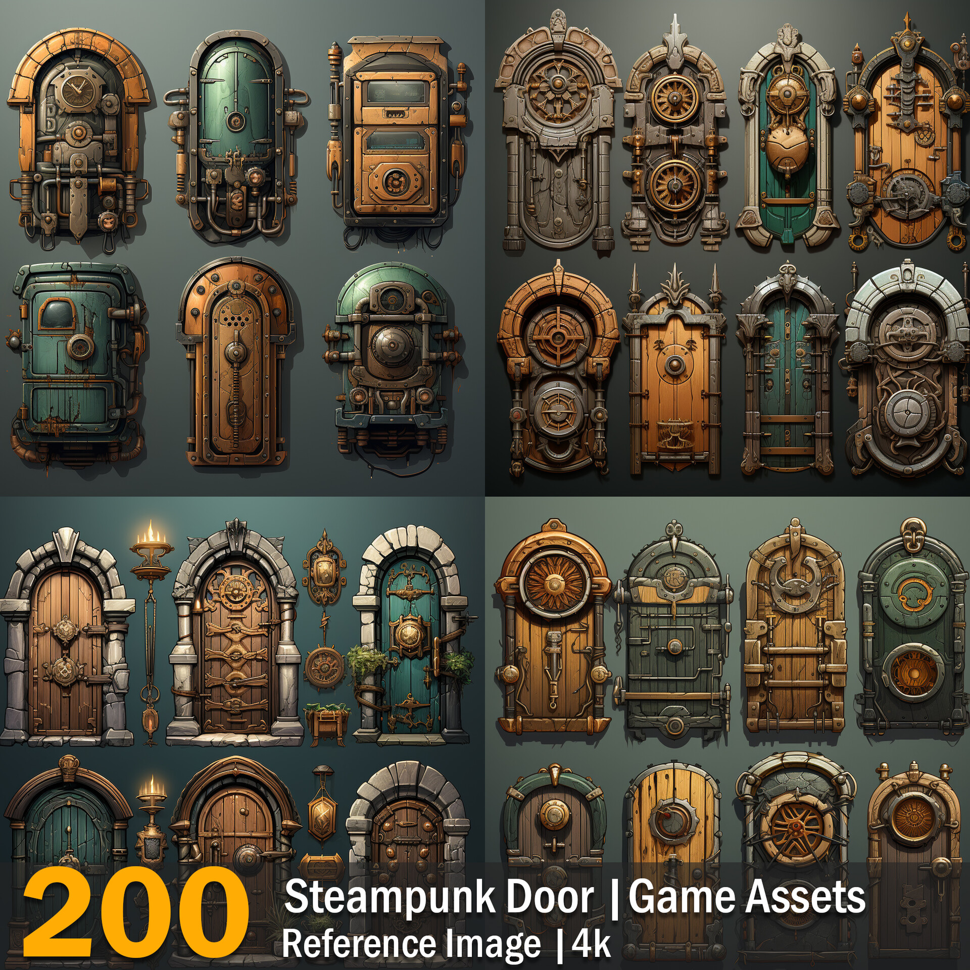 ArtStation - Steampunk Door | Game Assets | Reference Images | 4K