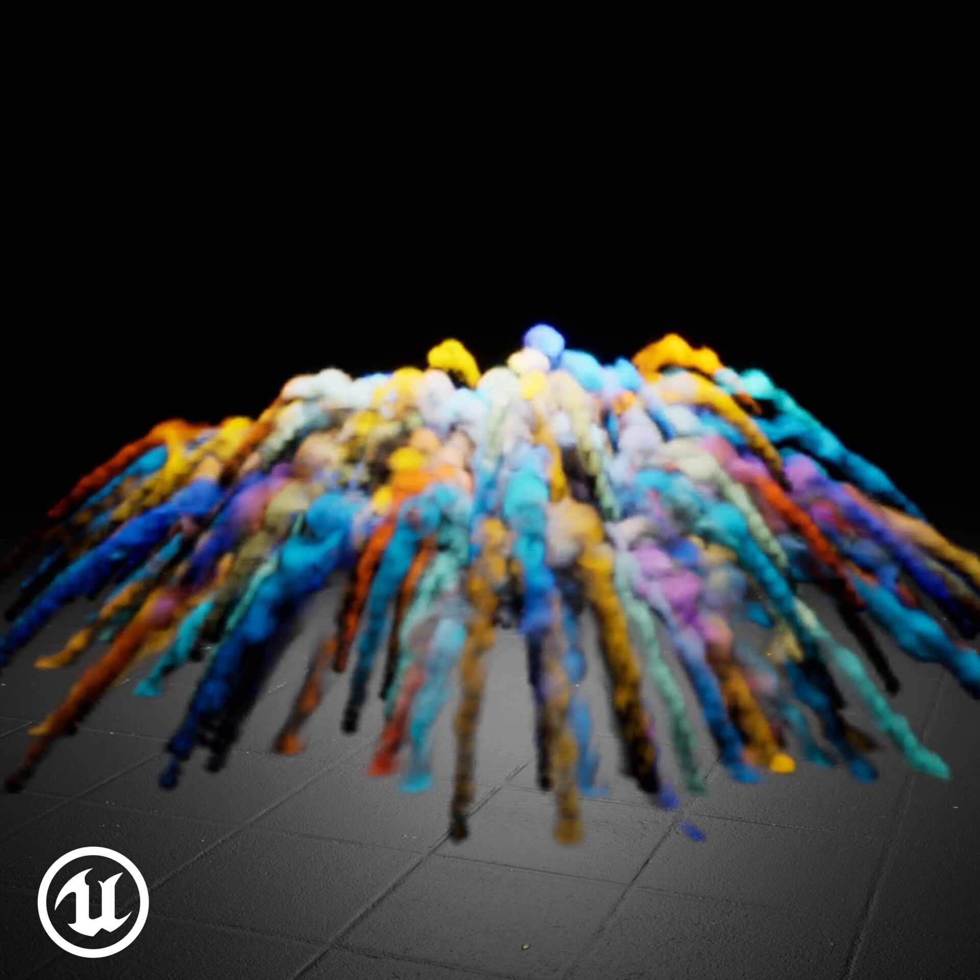 ArtStation - Multi-color explosion (Niagara Fluid Simulation - Unreal Engine)