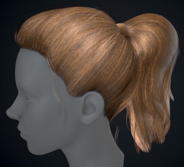 ArtStation - Real Time Hair - Ponytail