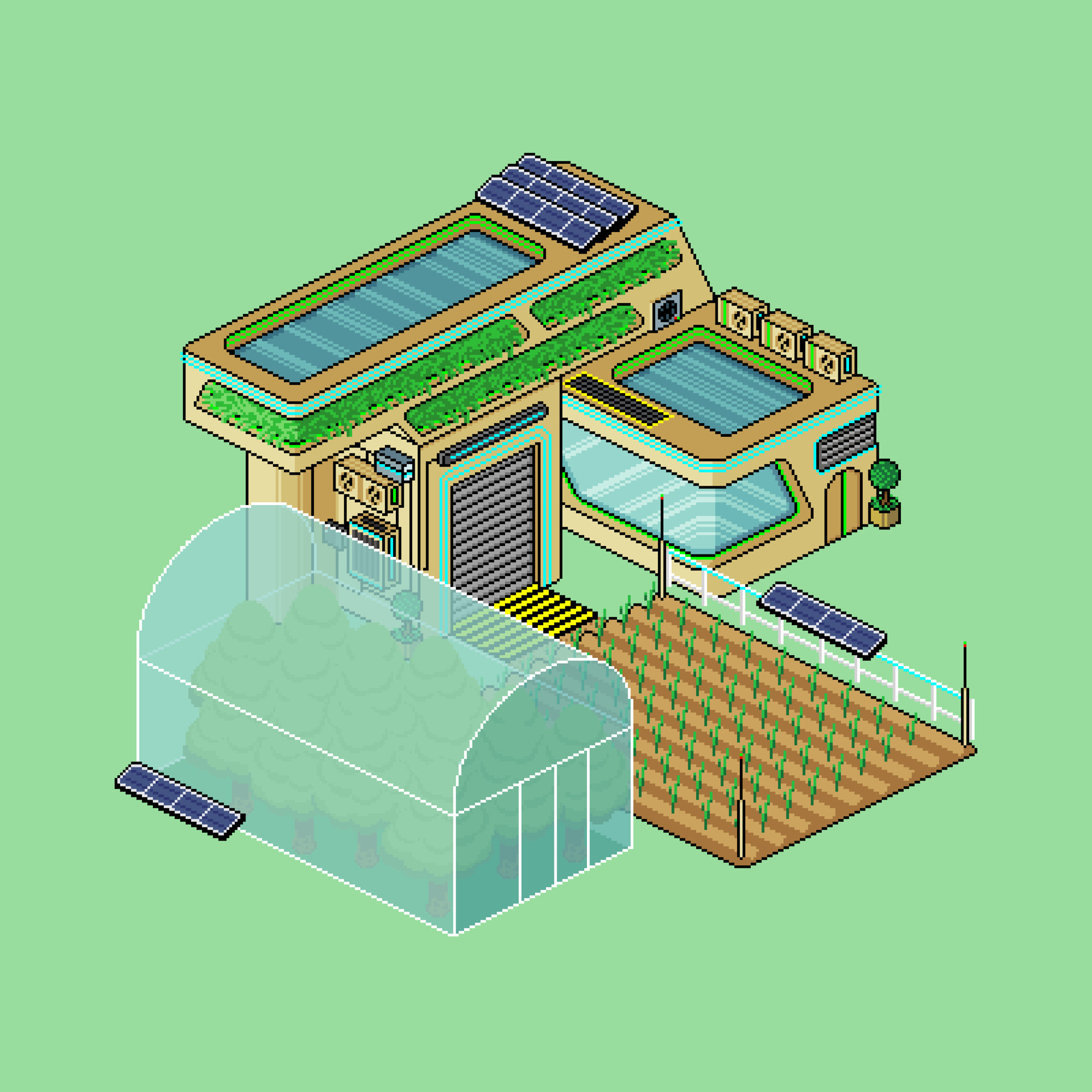 ArtStation - Isometric Solarpunk Communities - Pixel Art