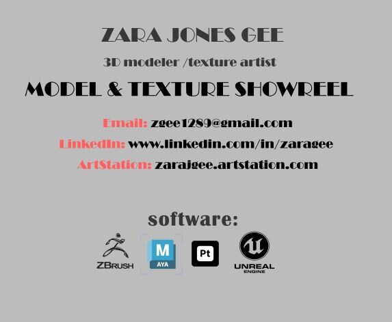 ArtStation - Show Reel - Zara Jones Gee