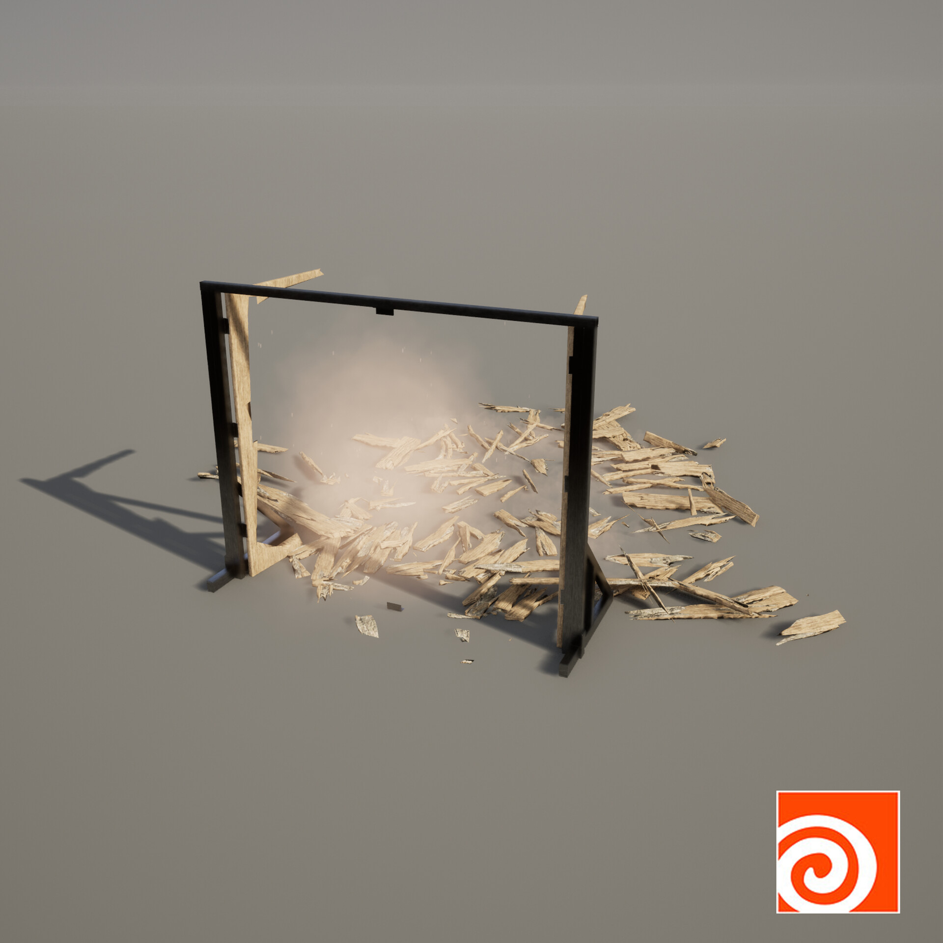 ArtStation - Destructible Door Using Houdini Rigid Body Dynamics in UE5