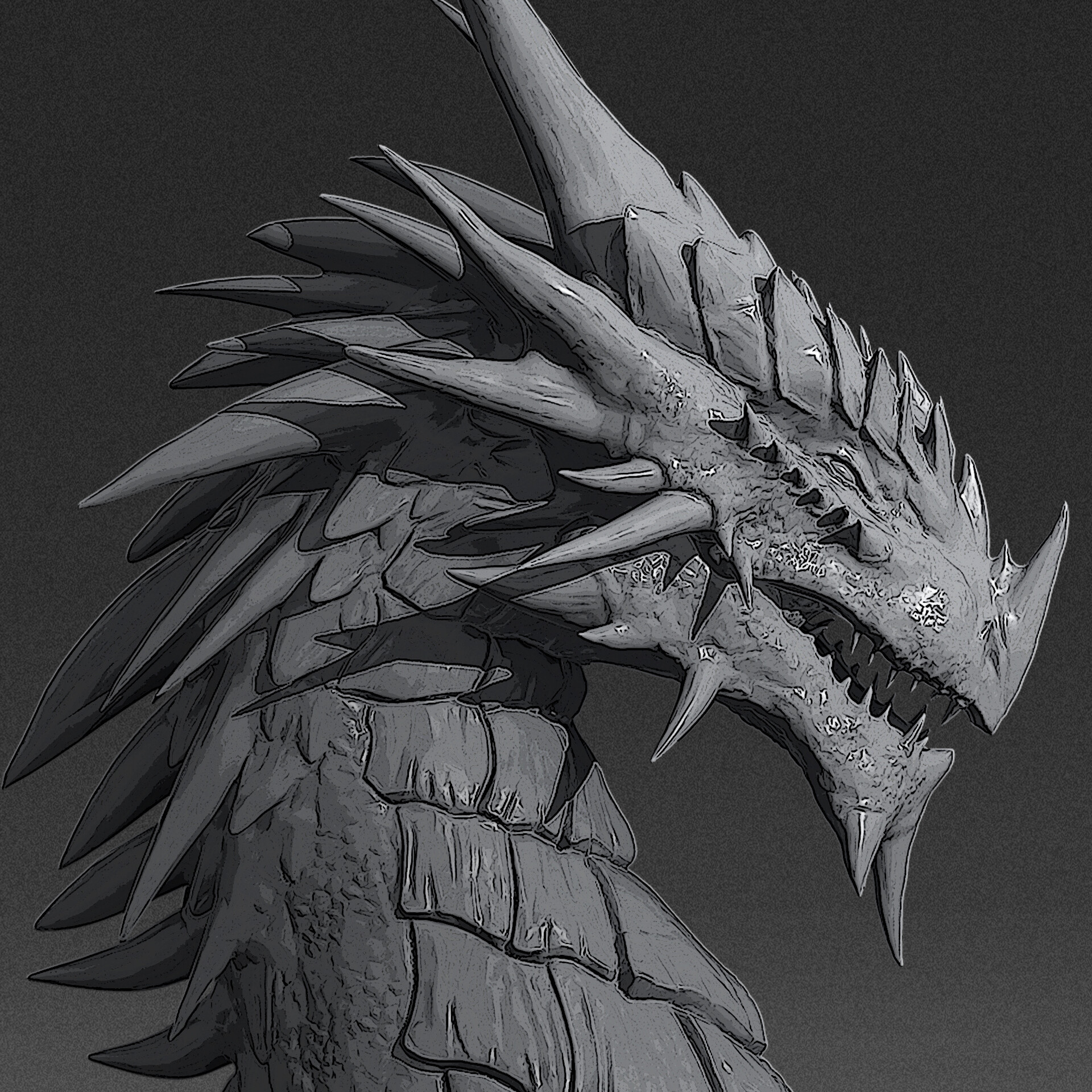 ArtStation - dragon bust