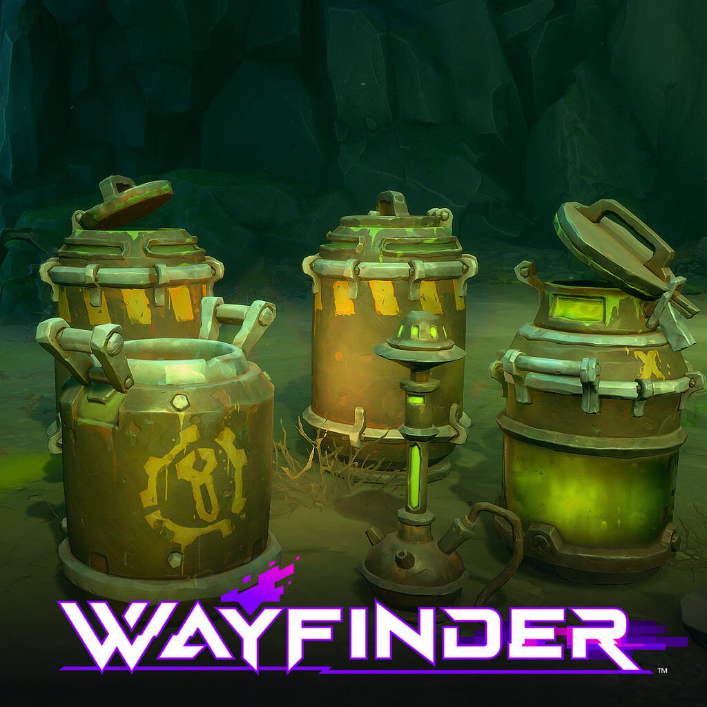 ArtStation - Wayfinder - Mechanical Barrels Prop Set