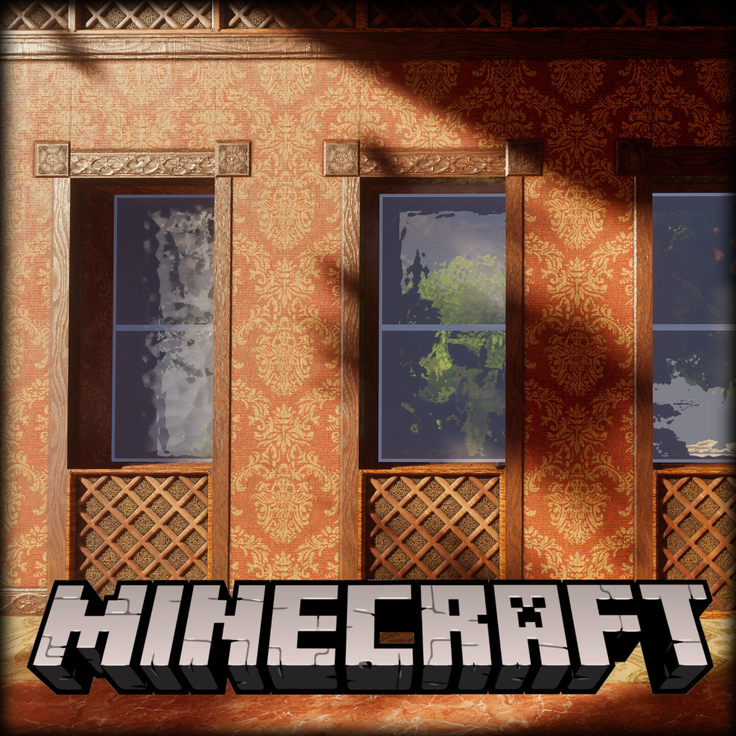 ArtStation - Victorian Wallpaper & Woodwork In Minecraft