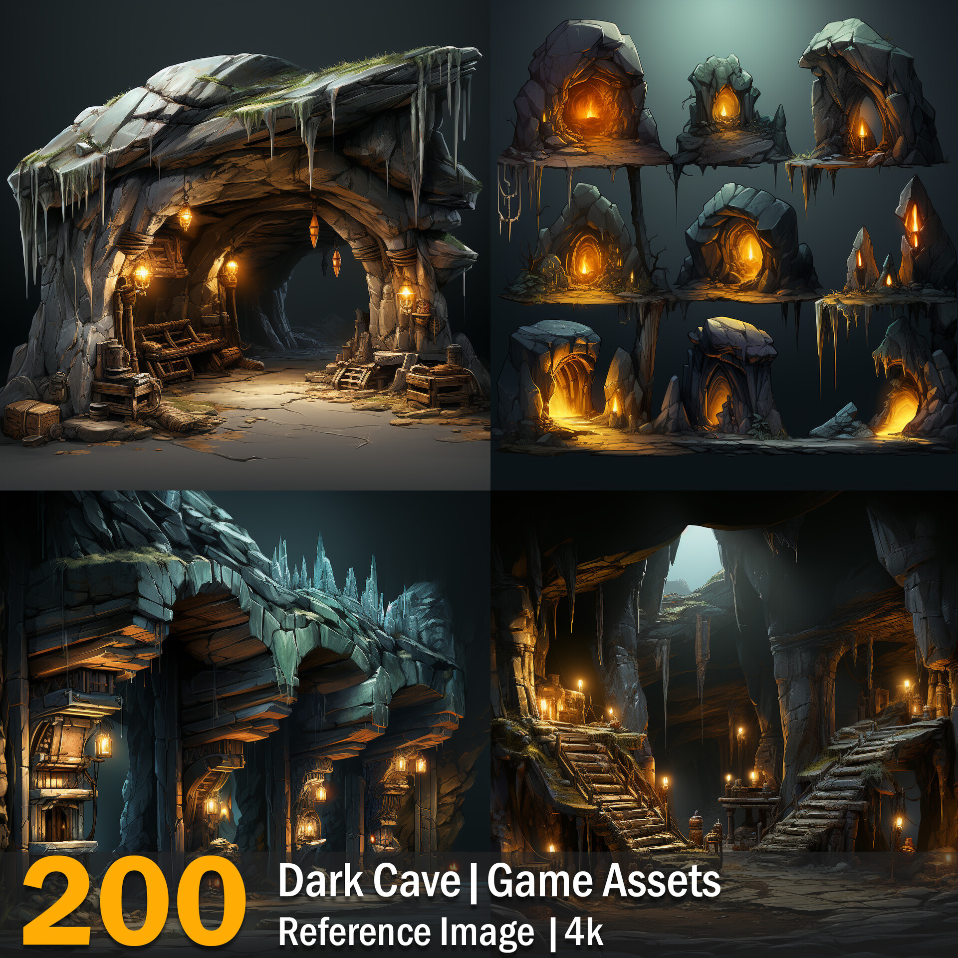 ArtStation - Dark Cave | Game Assets | Reference Images | 4K
