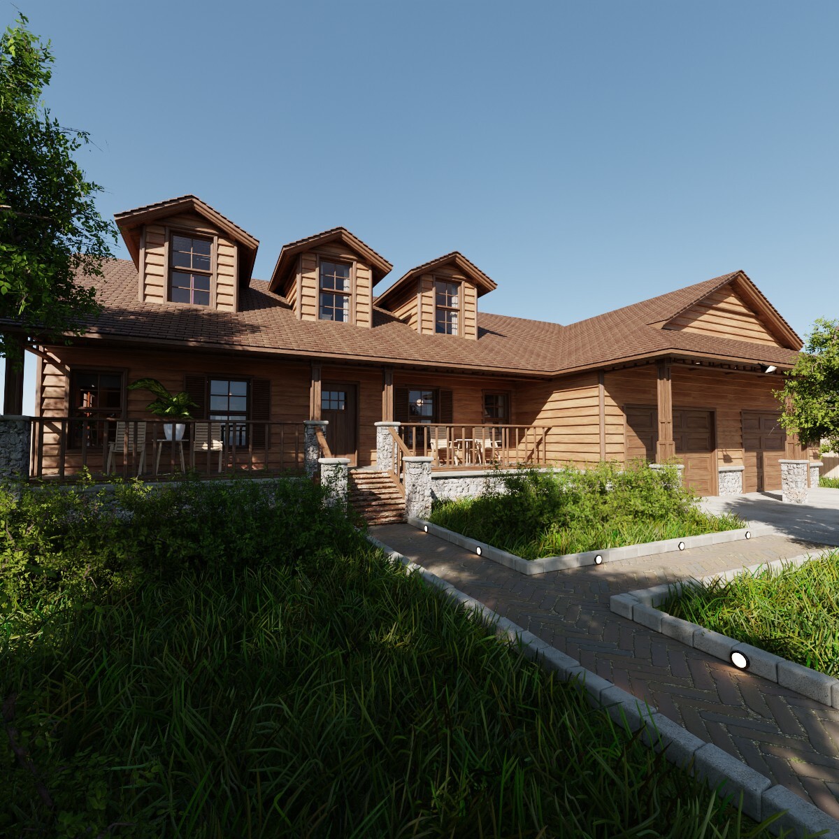 ArtStation - Modular Classic Style American House 17