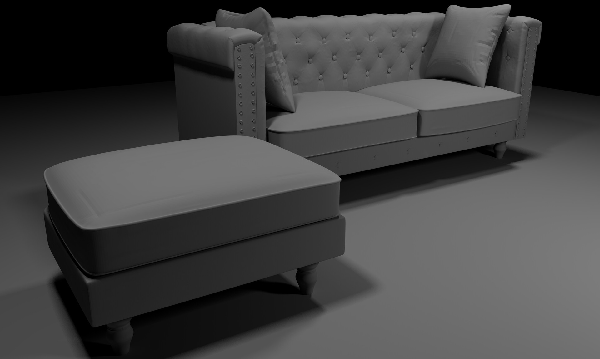 ArtStation - Sofa and separate ottoman.