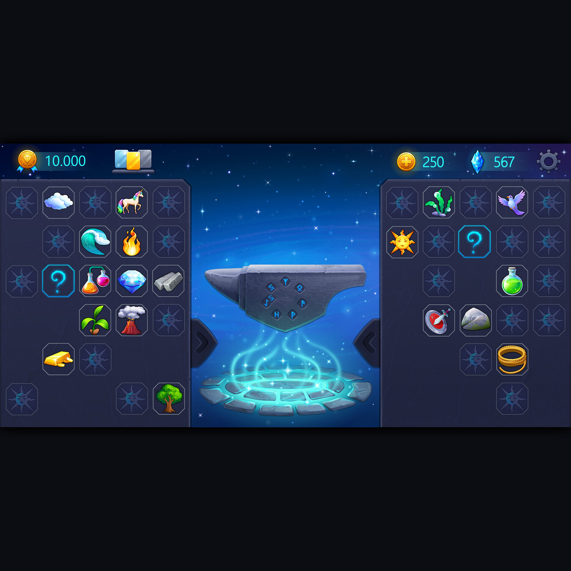 ArtStation - Alchemy app. Ui and some design.