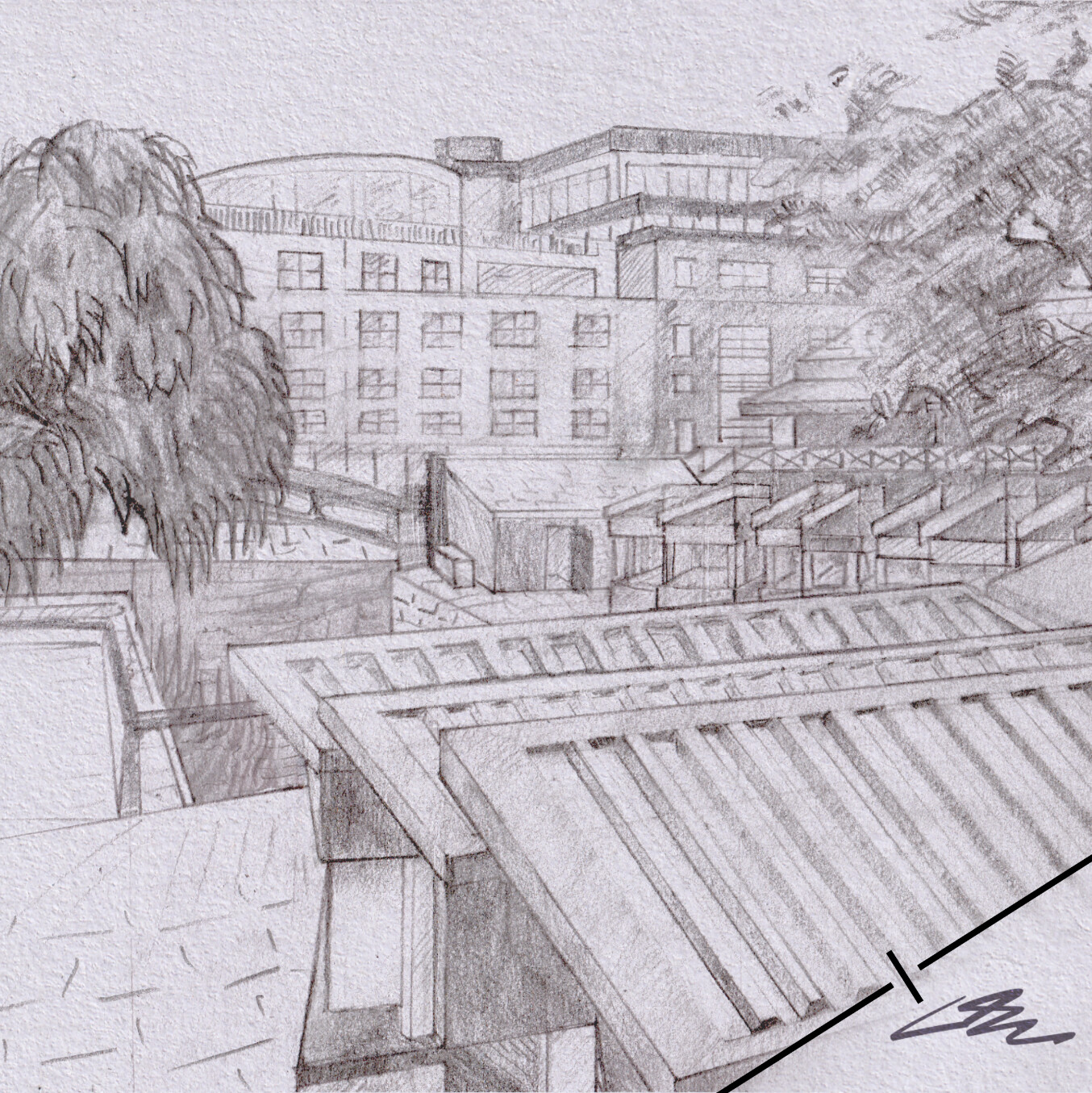 Lewis Cresswell - Camden Market 2022 / Observational Drawing