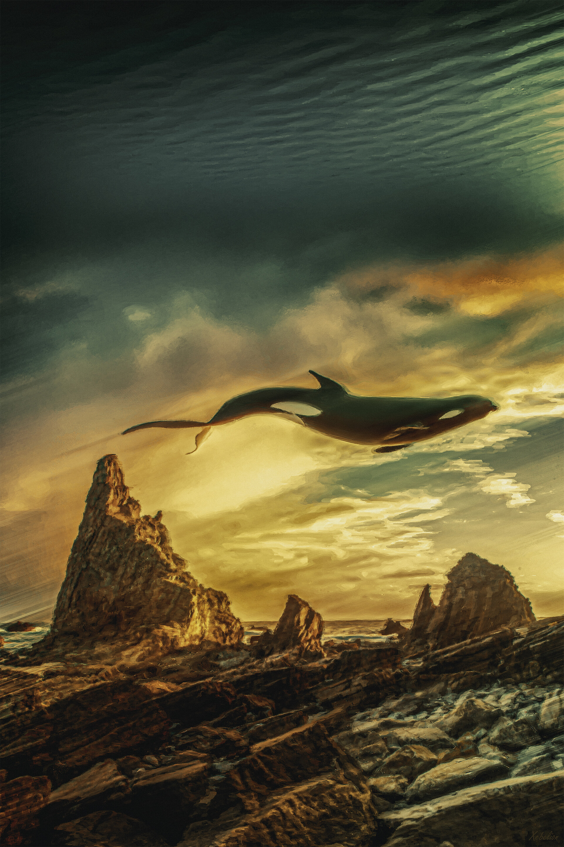 ArtStation - ILLUSTRATION: "Flying Deep" 12K Digital Art