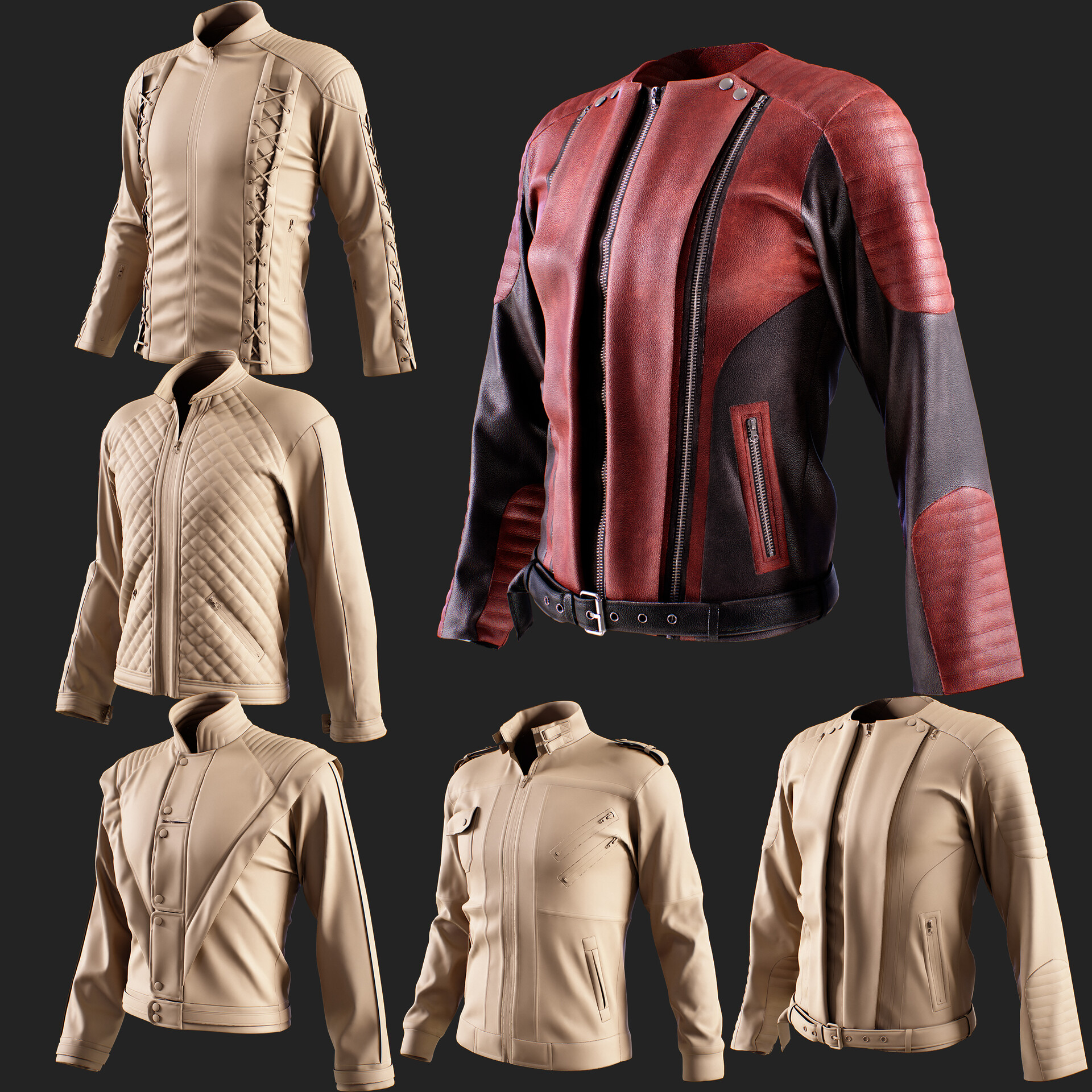 ArtStation - 5 Men's Jacket /Marvelous Designer-Clo3D (ZPRJ + FBX + OBJ)