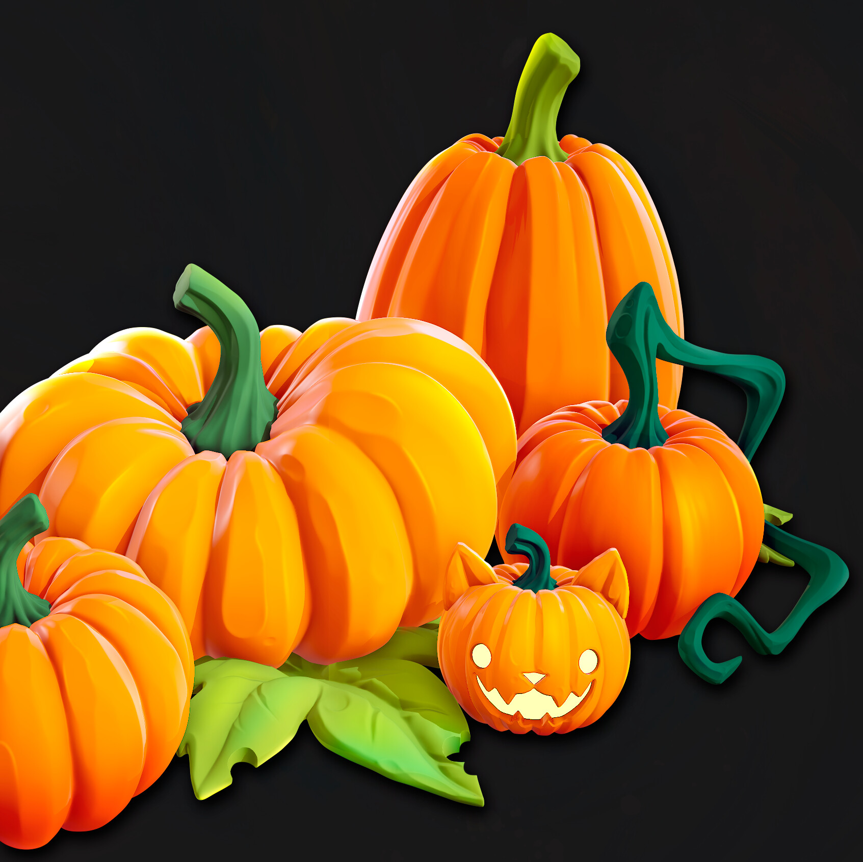 ArtStation - Stylized Pumpkins
