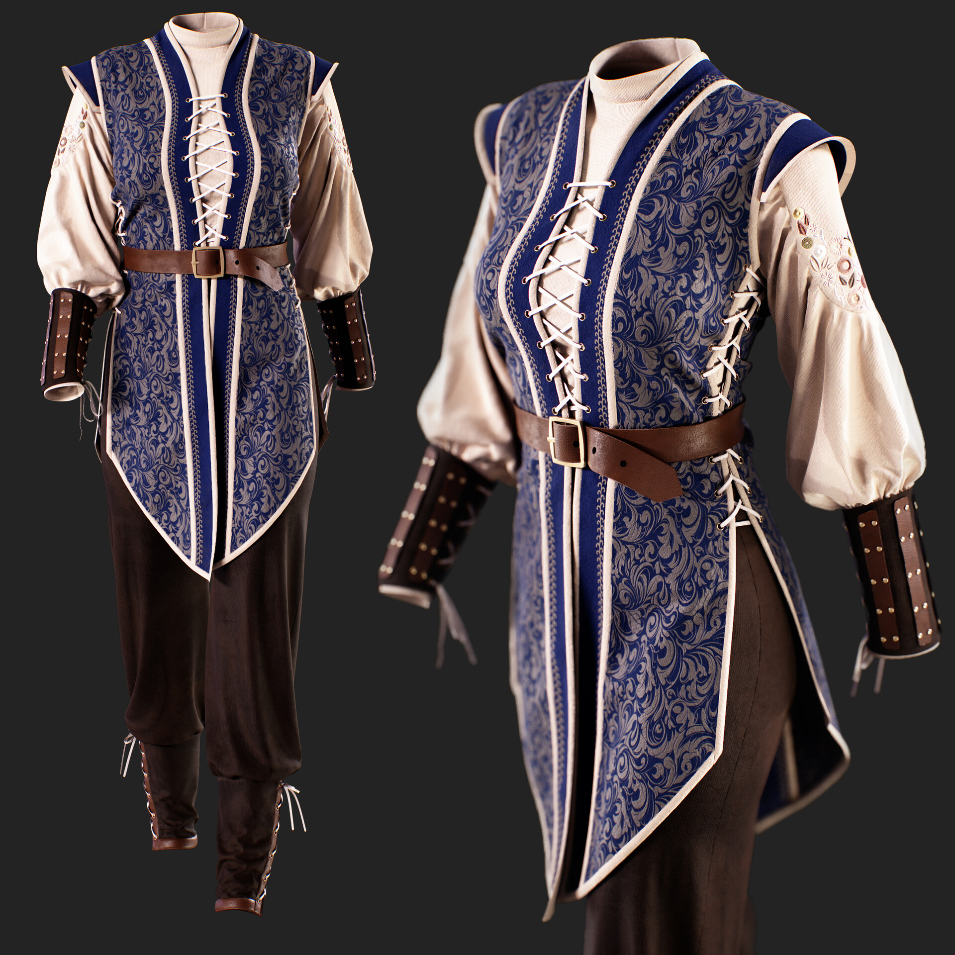 ArtStation - Medieval Outfit- MD/Clo3d + Smart Material + 4K Textures ...