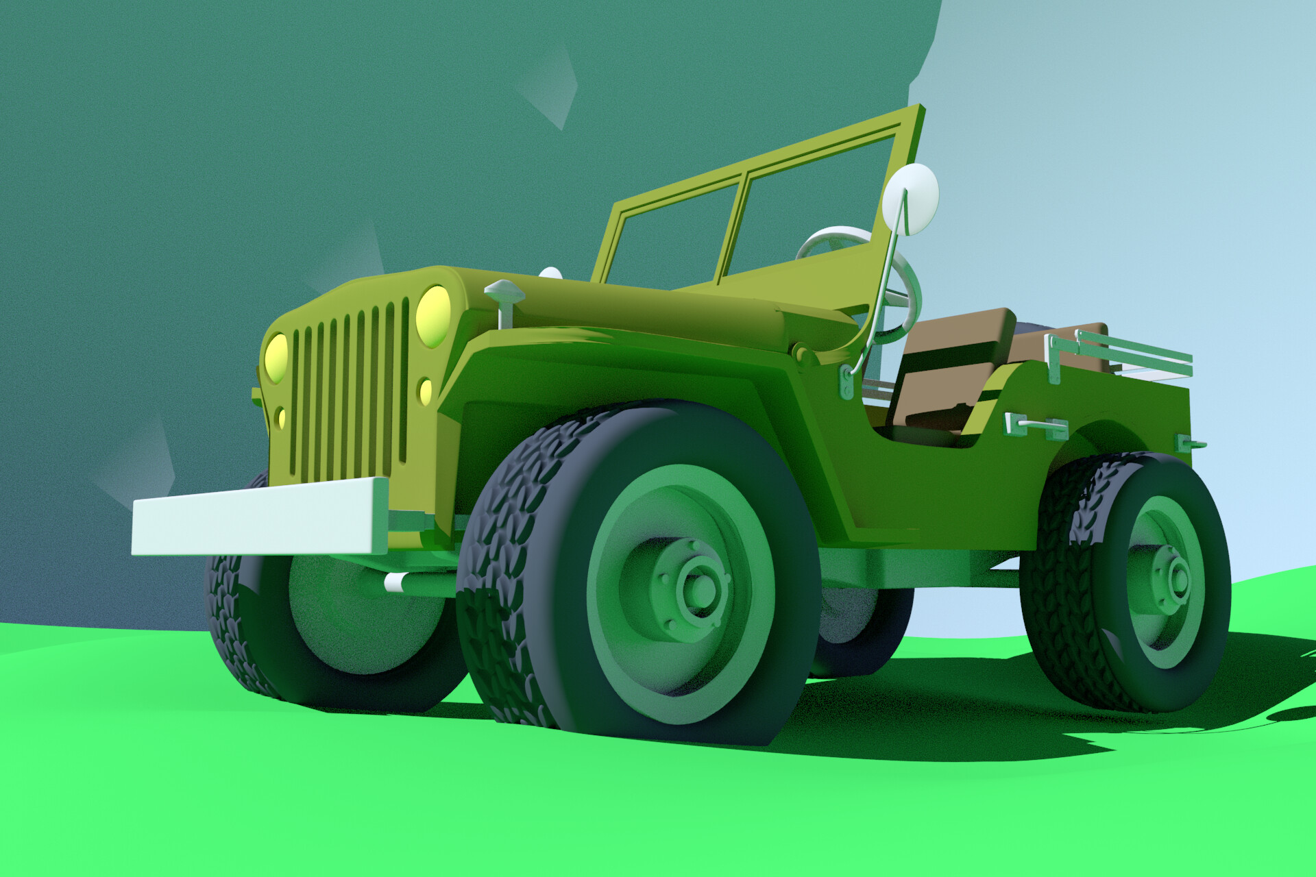 ArtStation - Jeep Willys cartoon