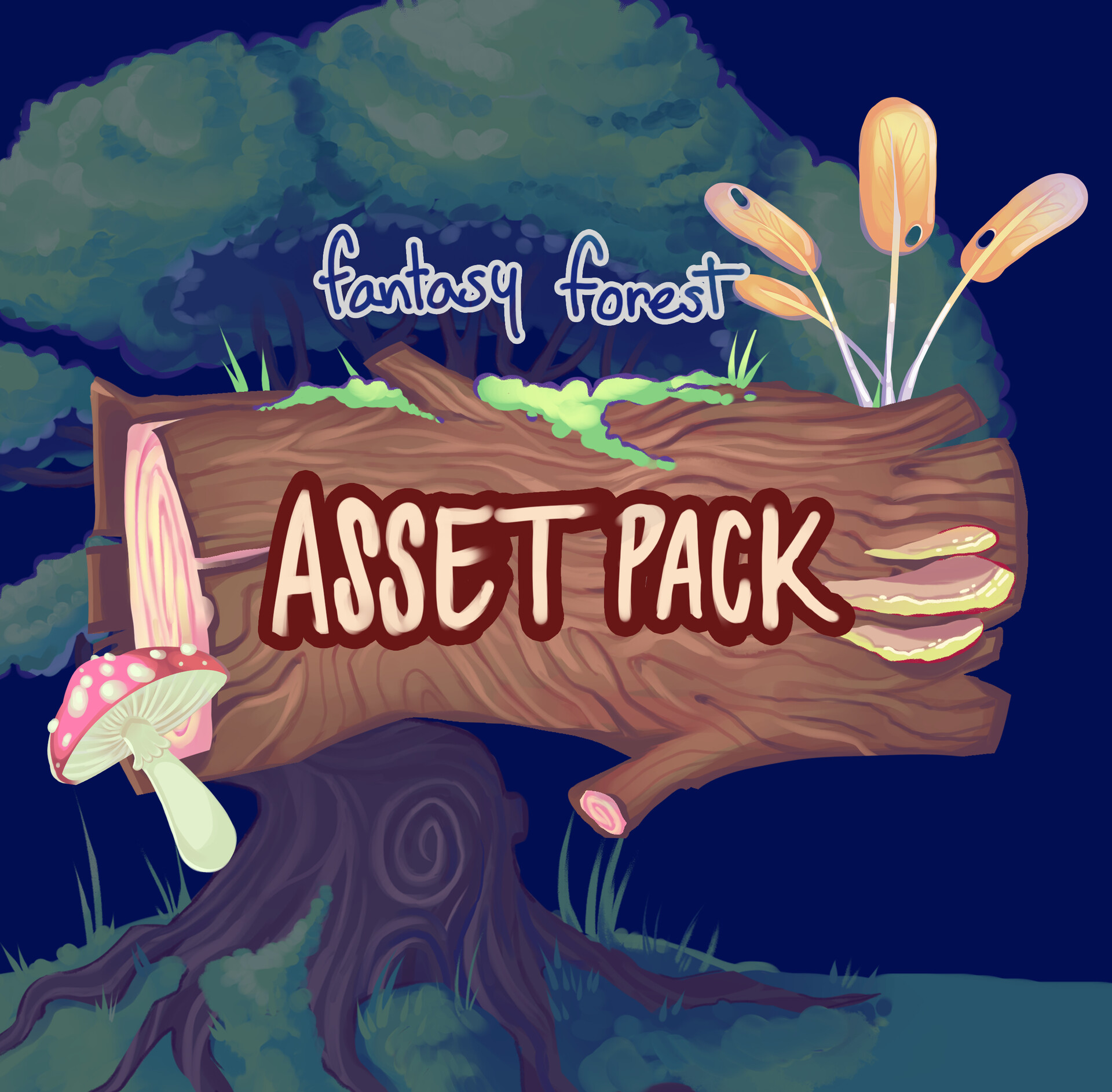 ArtStation - 2D Fantasy Forest assets