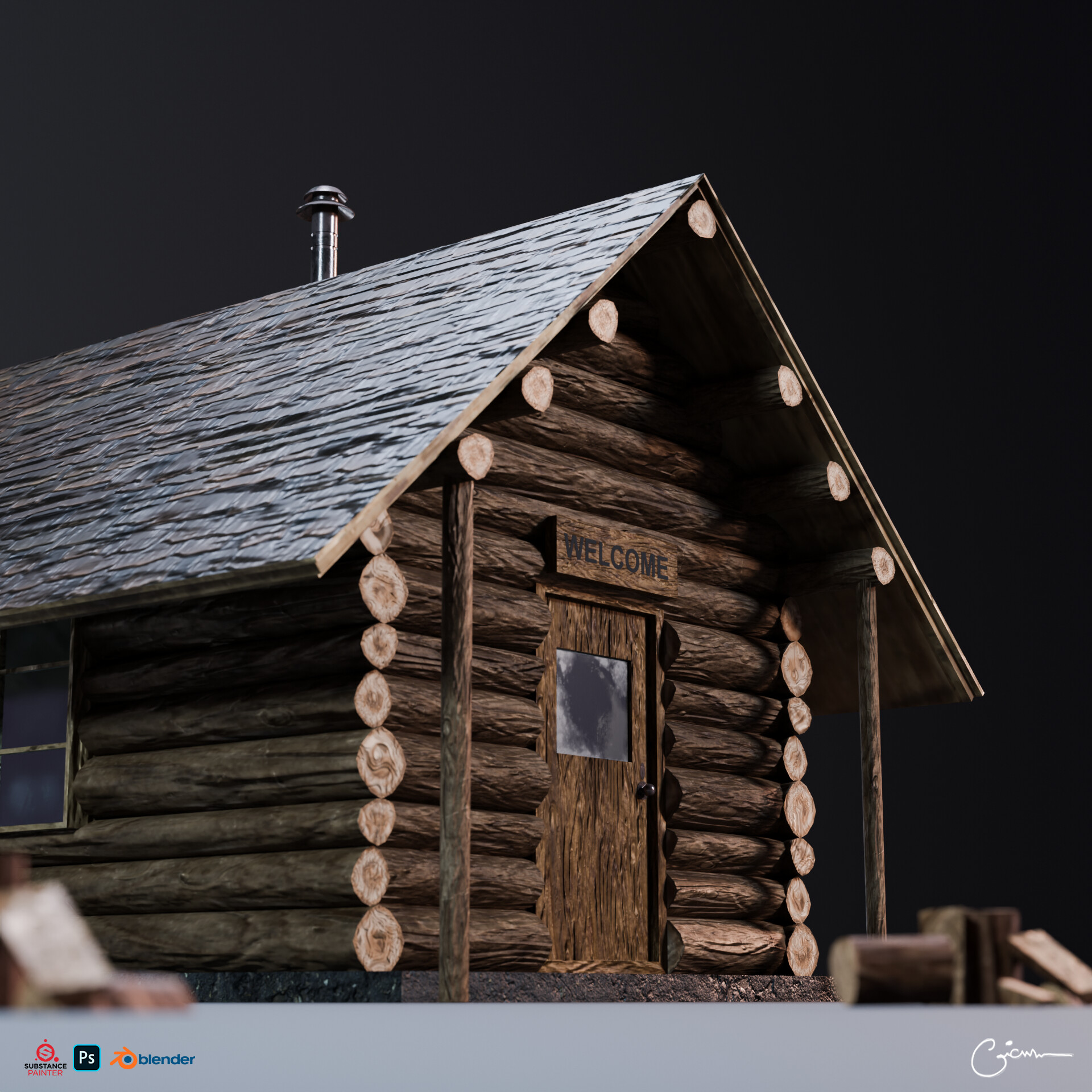 ArtStation - Log Cabin