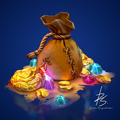 ArtStation - Stylized Treasure Bag