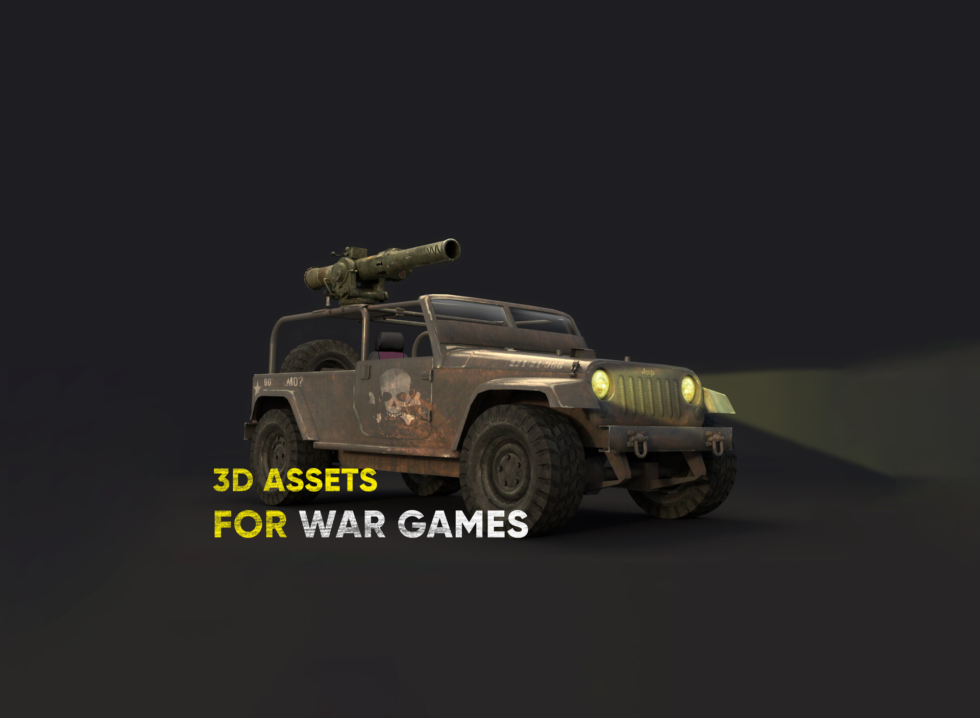 ArtStation - 3D combat jeep featuring a powerful cannon