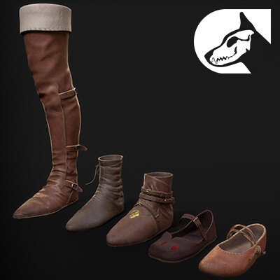 ArtStation - Medieval / Fantasy / Leather Shoe Pack