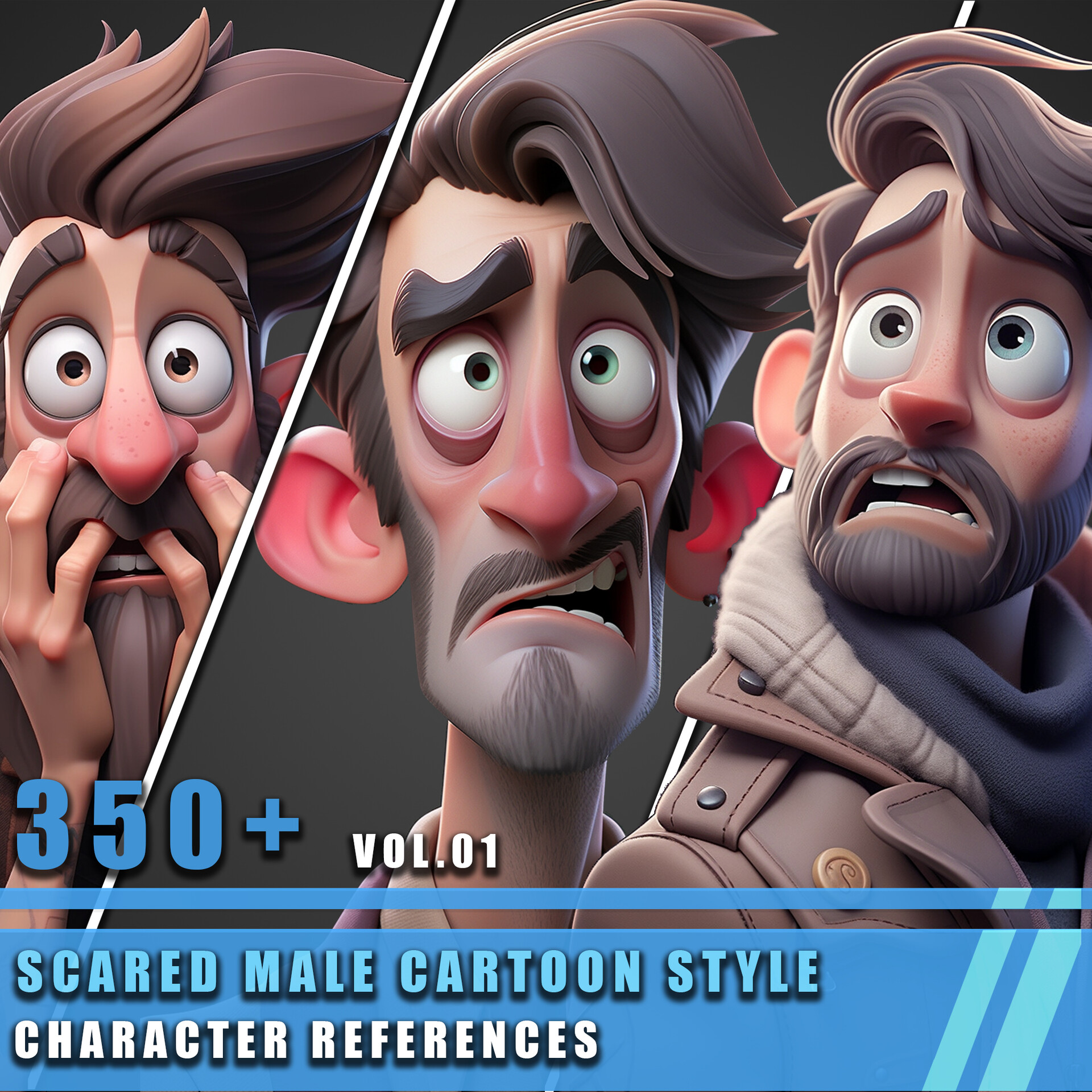 ArtStation - 350+ Scared Male Cartoon Style - Character References Vol.01