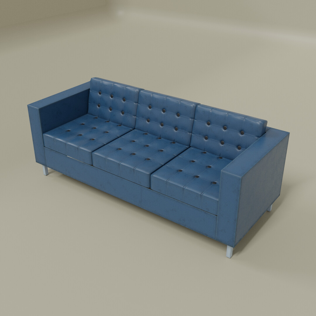 ArtStation - Low Poly Leather Sofa