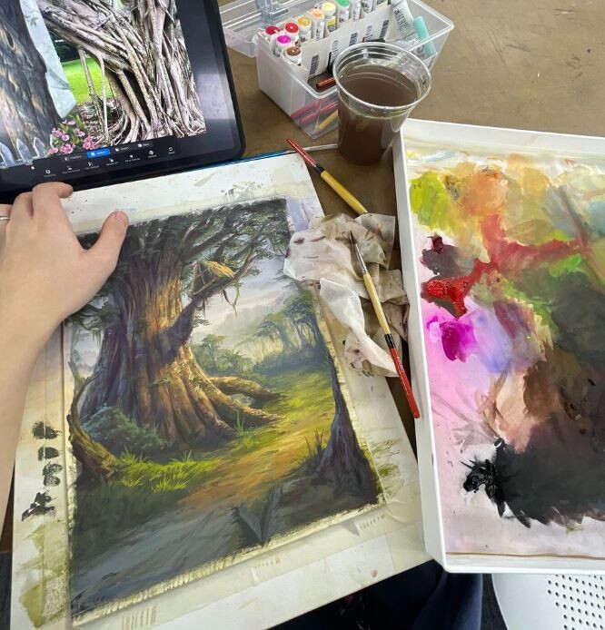 ArtStation - Hobbit Treehouse (Gouache)