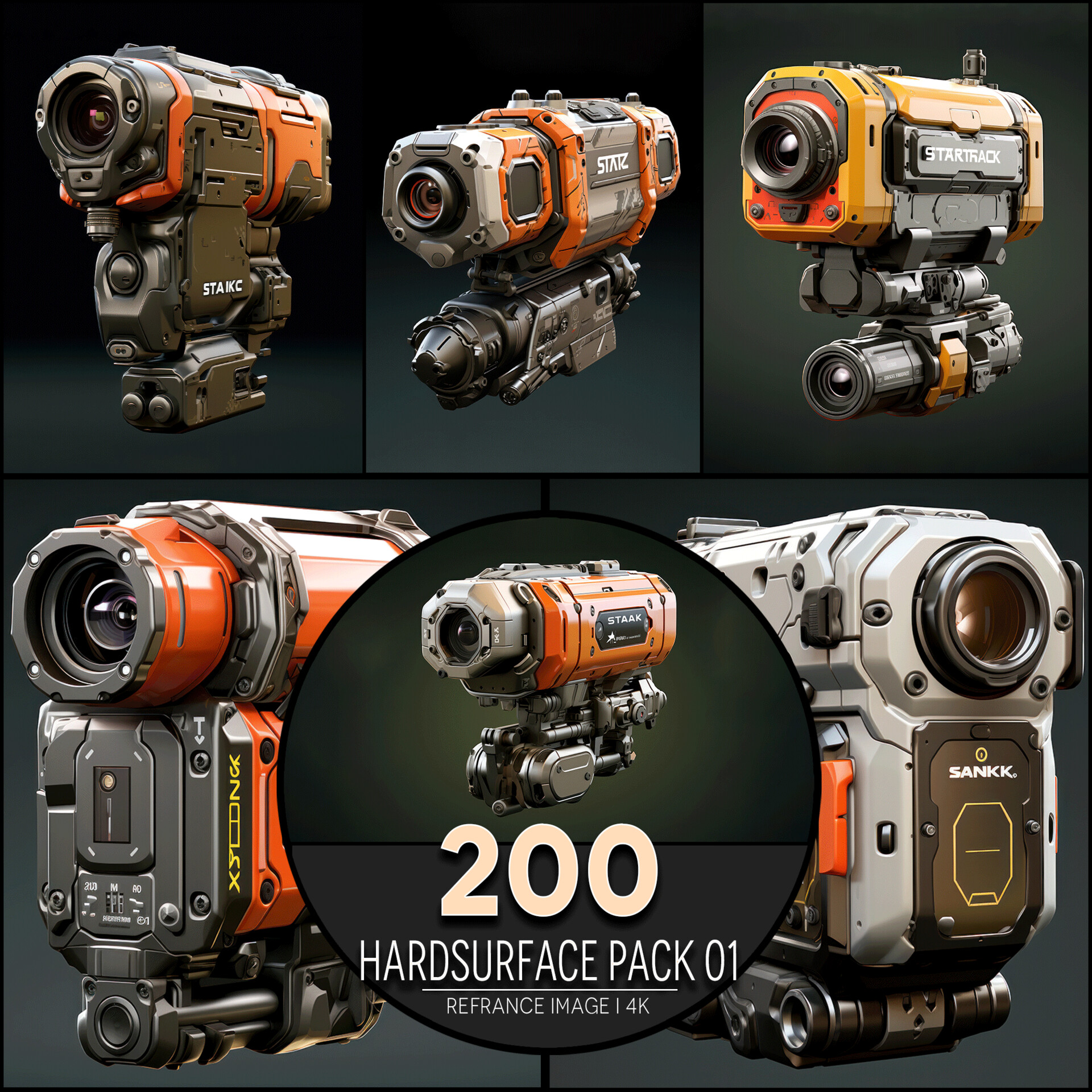 Pixel Ref - Hardsurface Pack 01 4K Reference/Concept Images