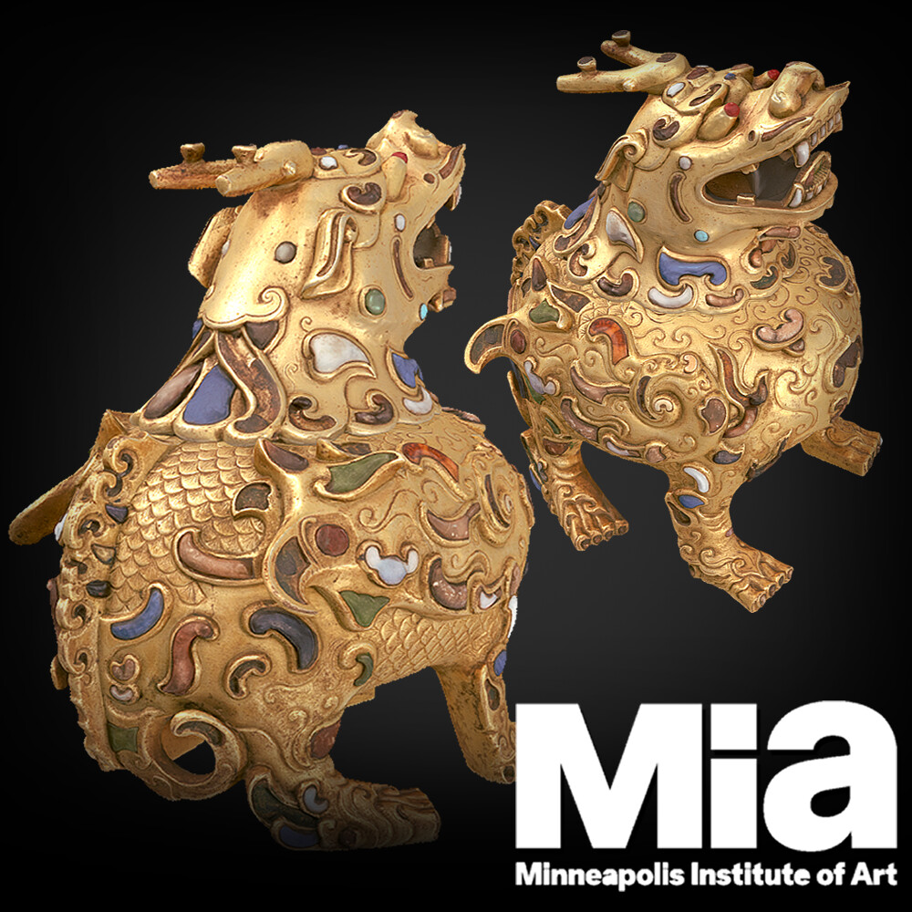 ArtStation - Photogrammetry: Mythical Beast Censer, c. 1736-1795 CE