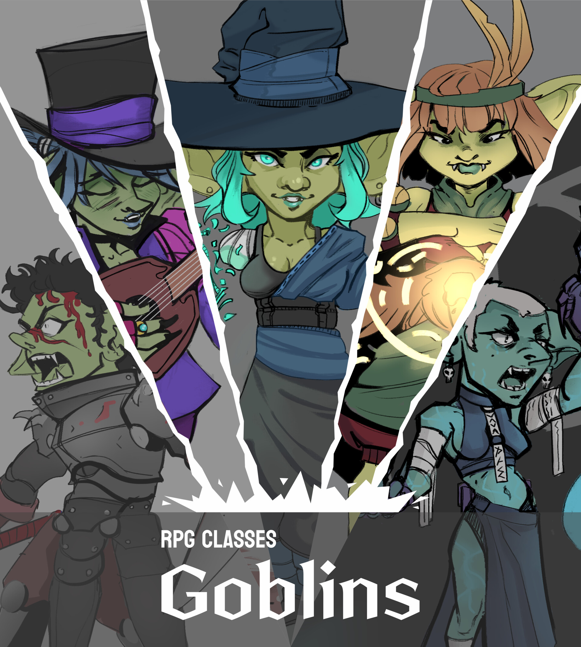 ArtStation - RPG classes: goblins - character design