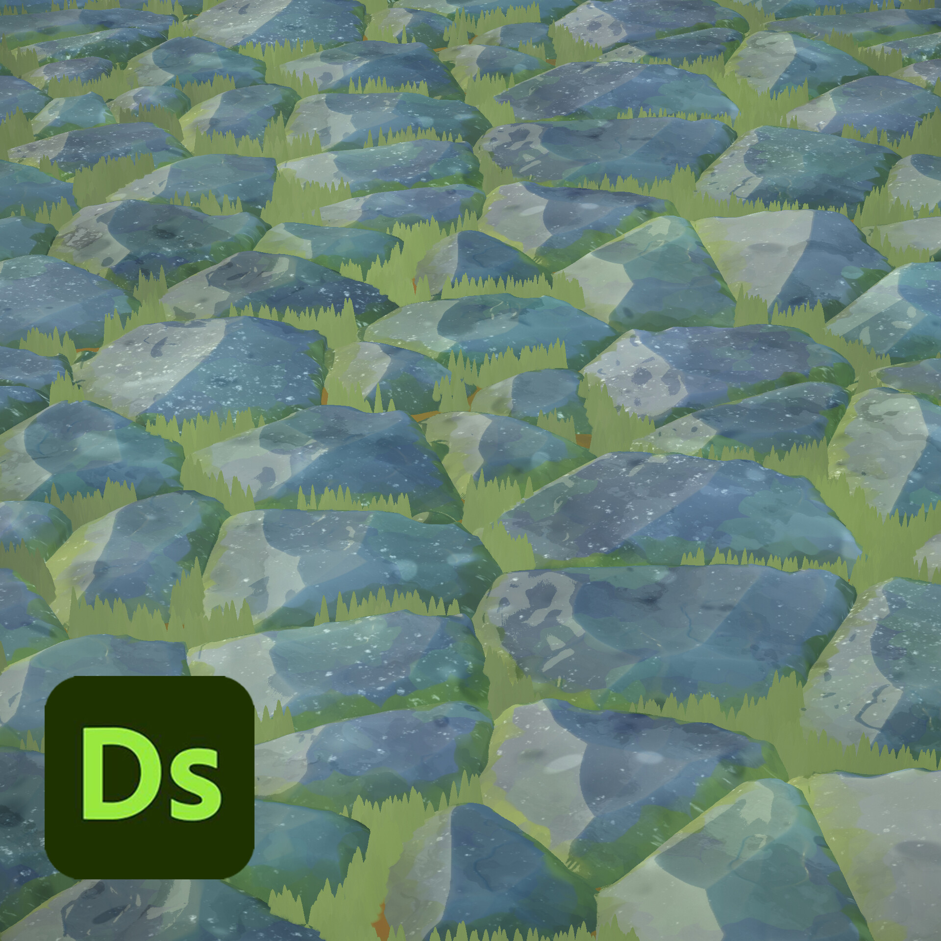 ArtStation - STONE GROUND MATERIAL - Ghibli Style