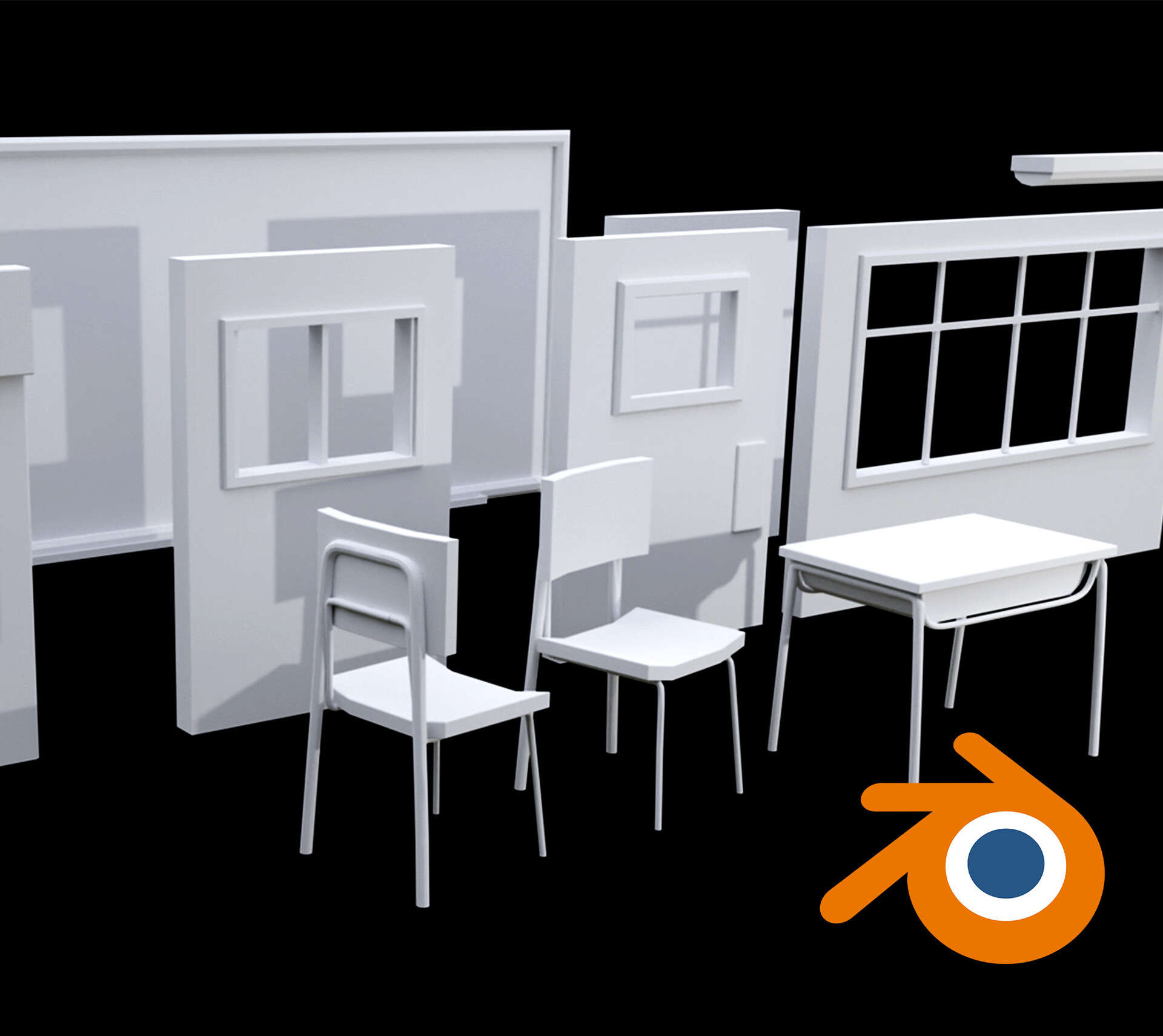 ArtStation - Modular Pieces for Classroom