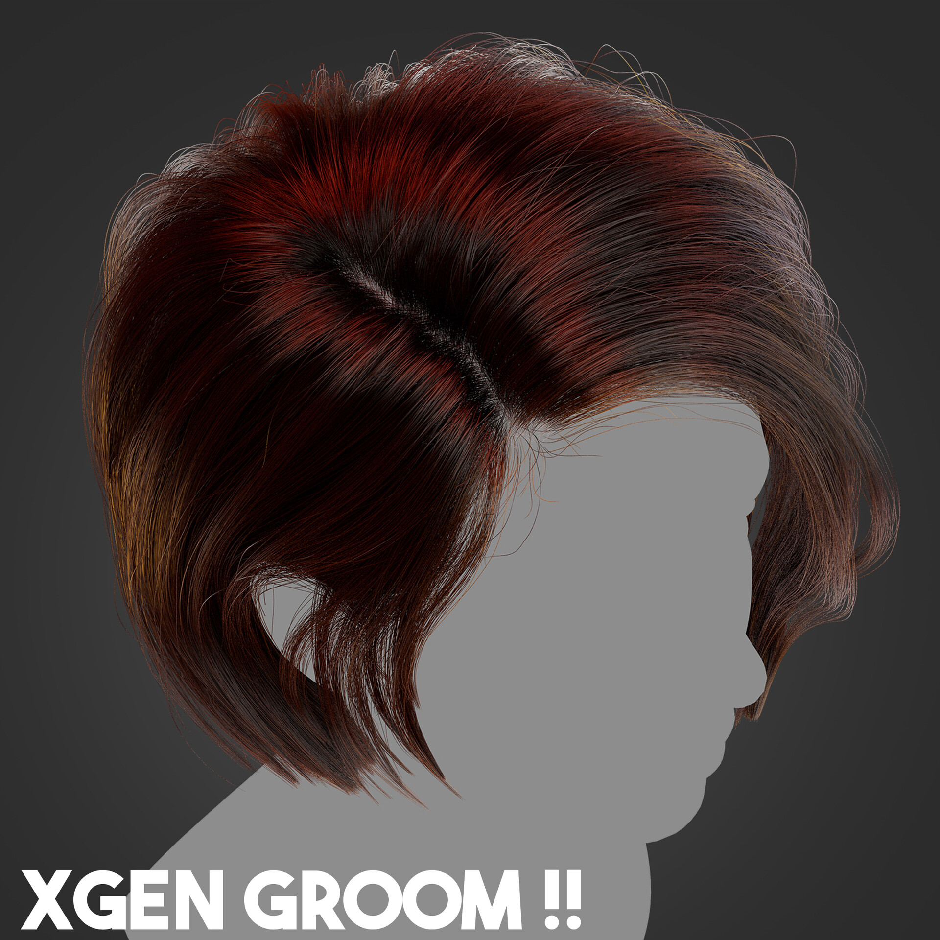 ArtStation - Side Swept Bob Hair Style XGen Groom