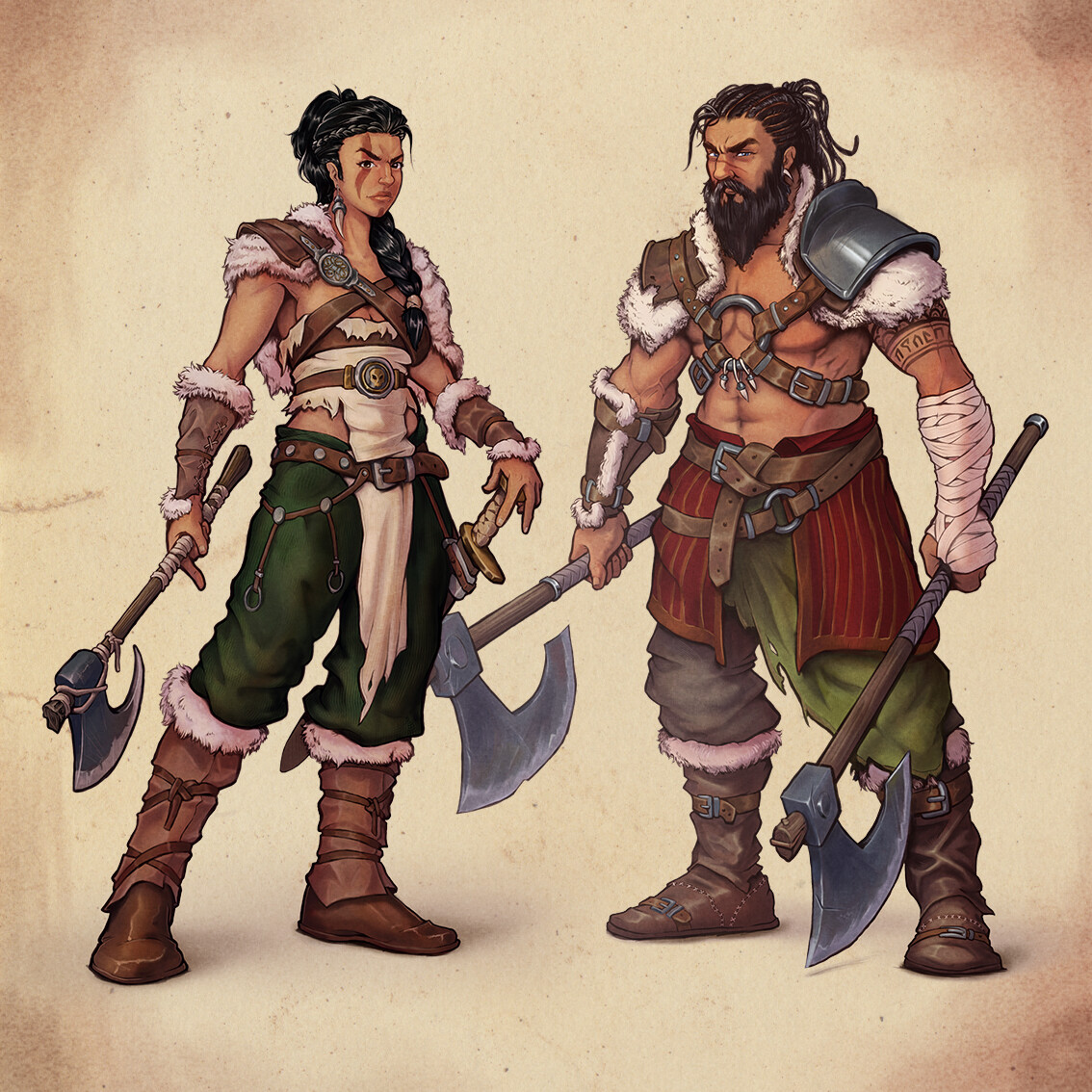 ArtStation - RPG Human Barbarians - Character design