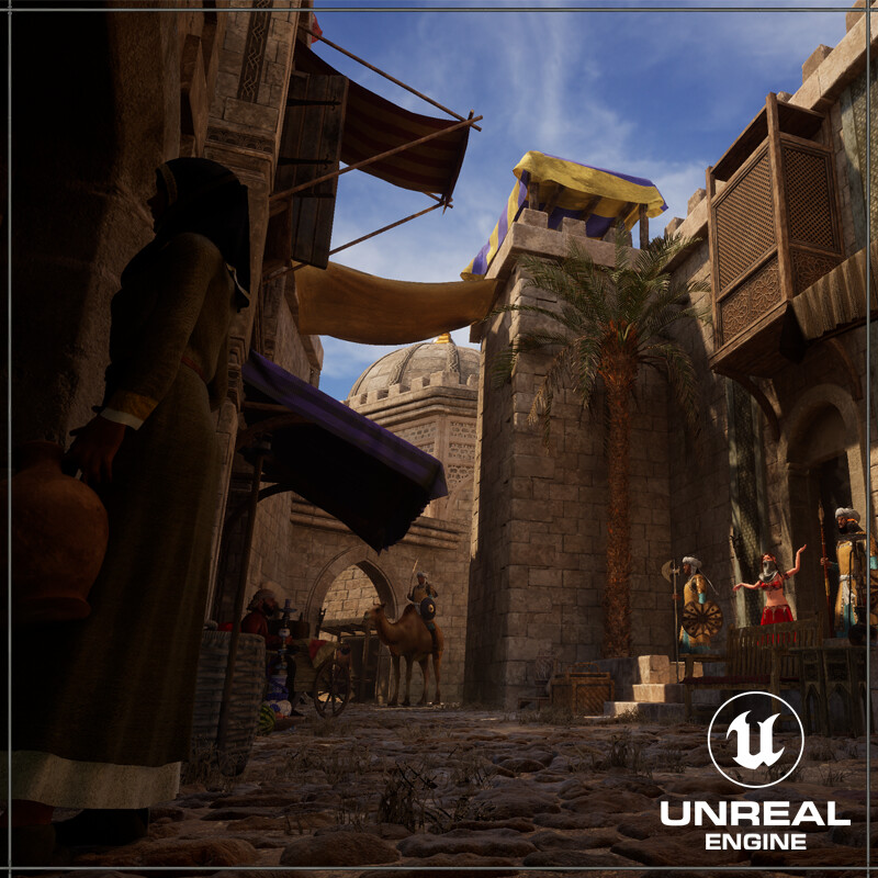 ArtStation - Medieval Eastern Streets / Unreal Engine 5 (Lumen)