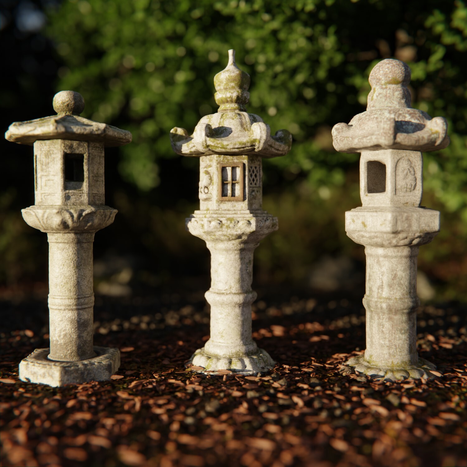 ArtStation - Japanese Stone Lanterns (Ishidoro)