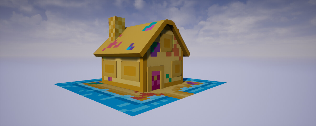 ArtStation - 3d pixel art house