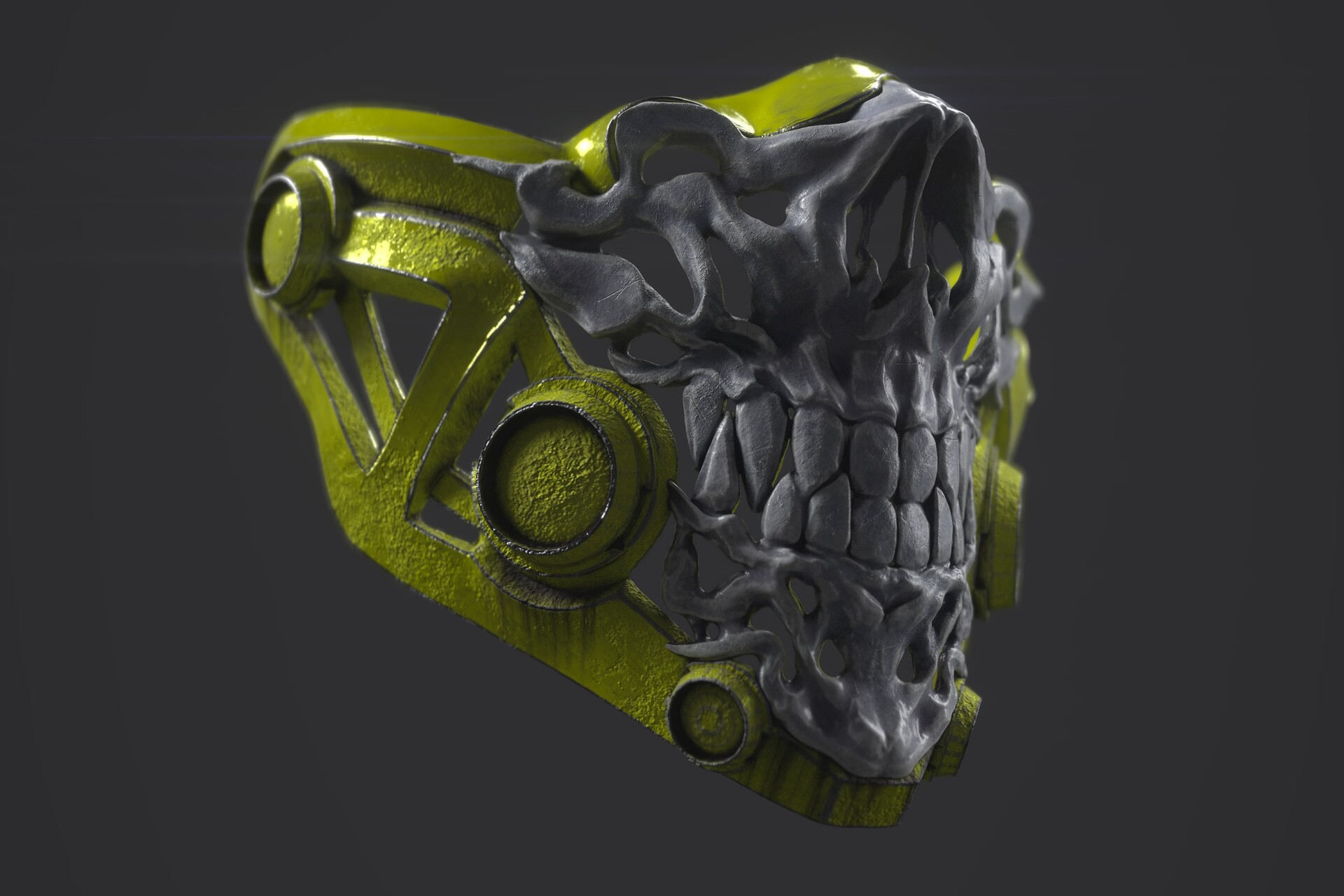 ArtStation - Mecha mask with carved skull for 3d printing